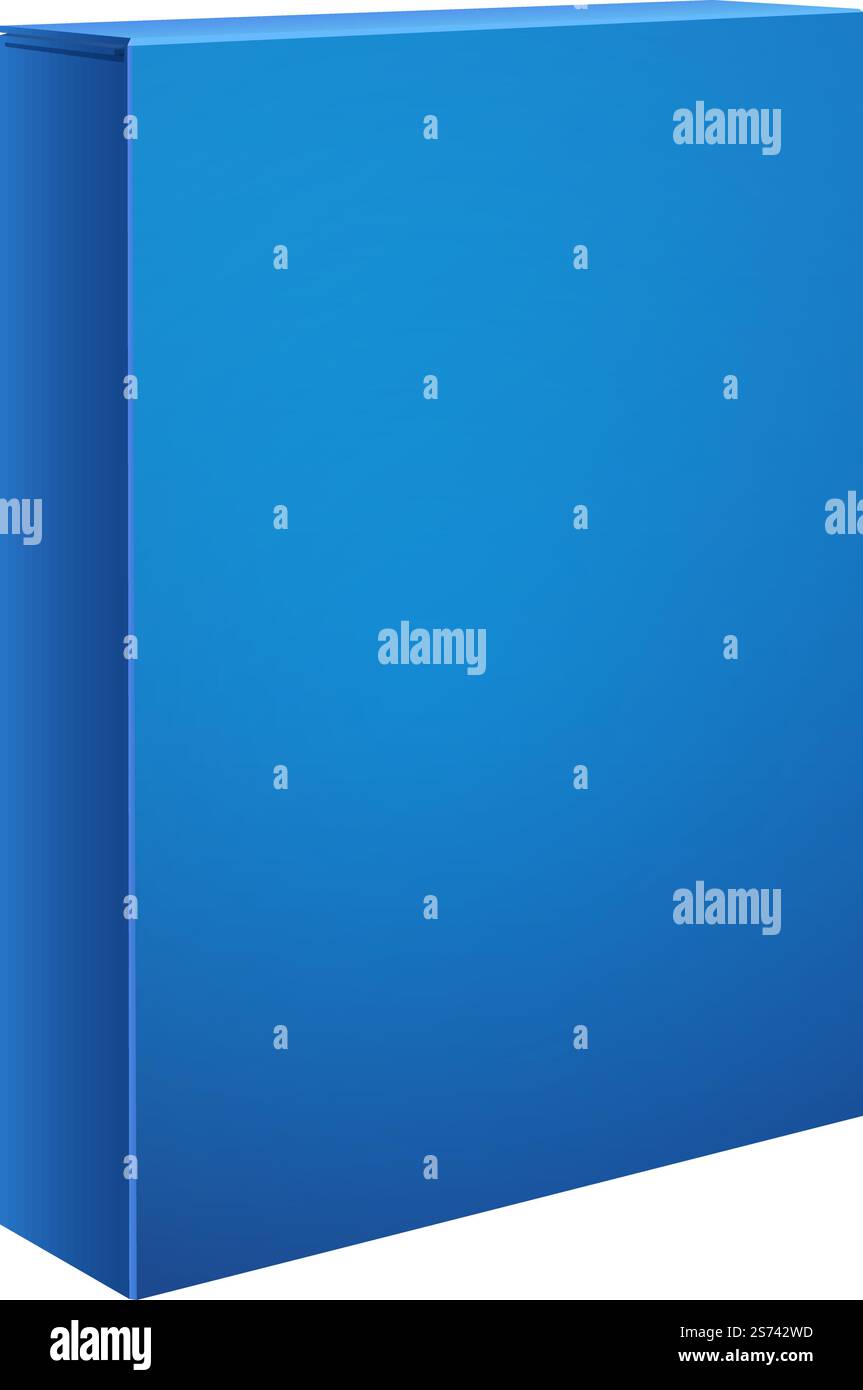 Packaging box mockup. Blue laundry powder detergent paper package ...