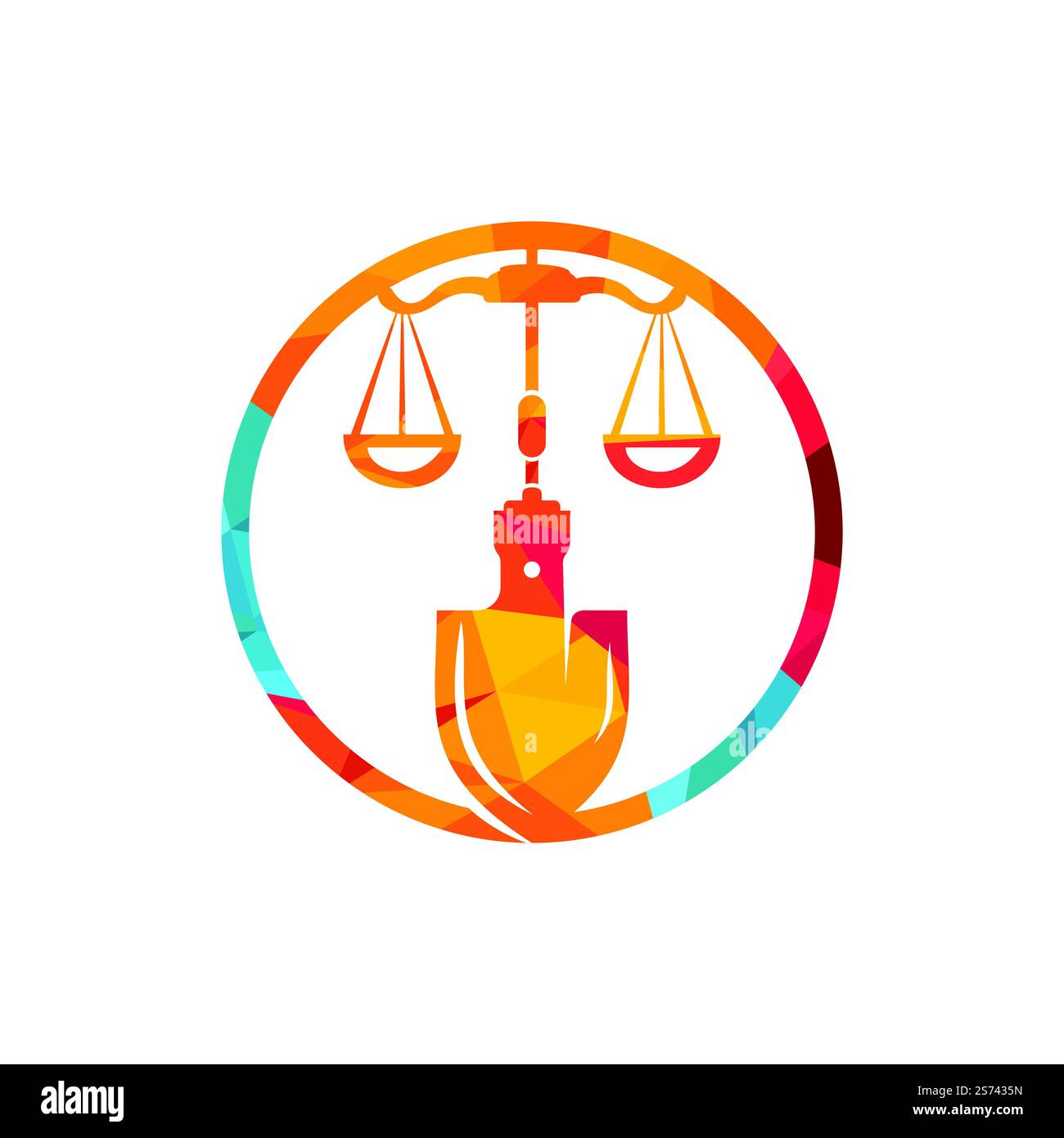 Shovel scale vector logo design. Labor law vector logo design template ...