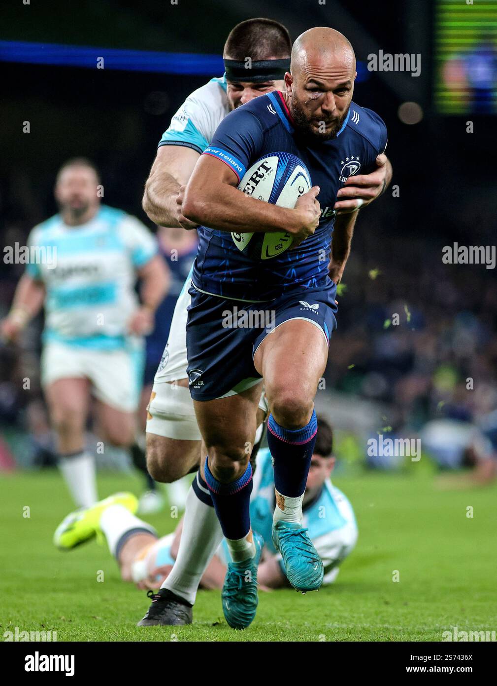 Leinster's Jamison Gibson-Park scores their side's sixth try of the ...