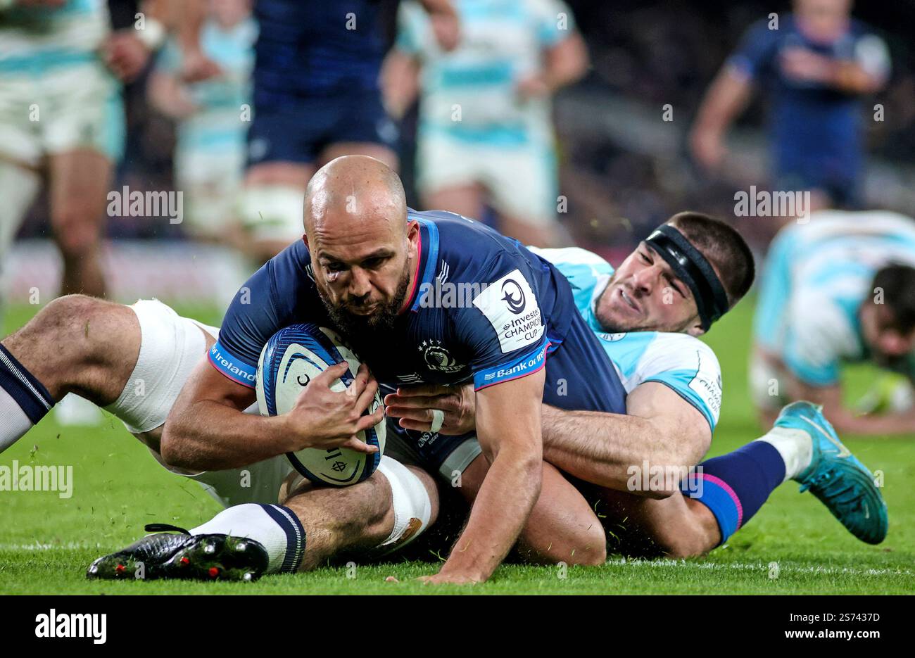 Leinster's Jamison Gibson-Park scores their side's sixth try of the ...