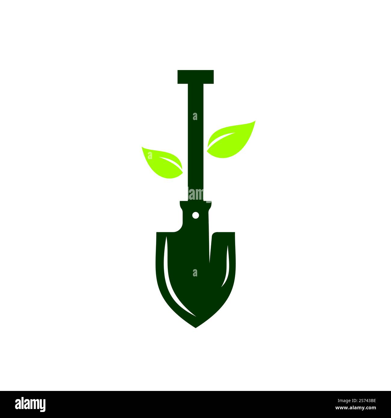Shovel tree vector logo design. Green garden environment logo design ...