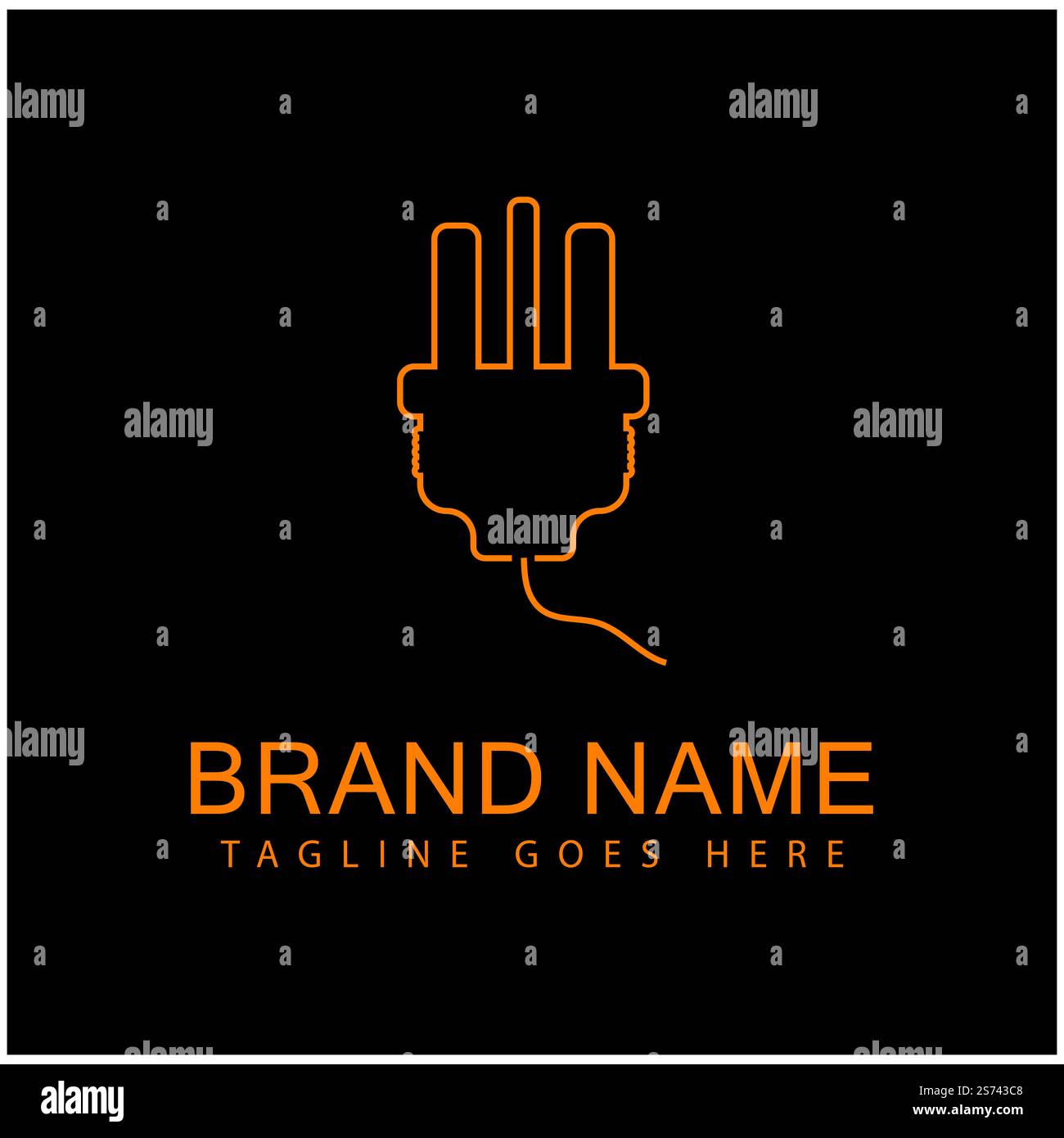 Electrical plugin icon logo vector flat design Stock Vector Image & Art ...