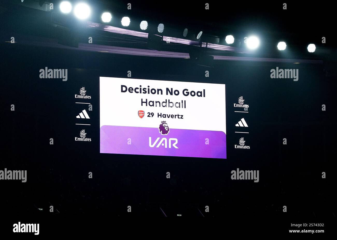 The result of a VAR check on a handball against Arsenal's Kai Havertz ...