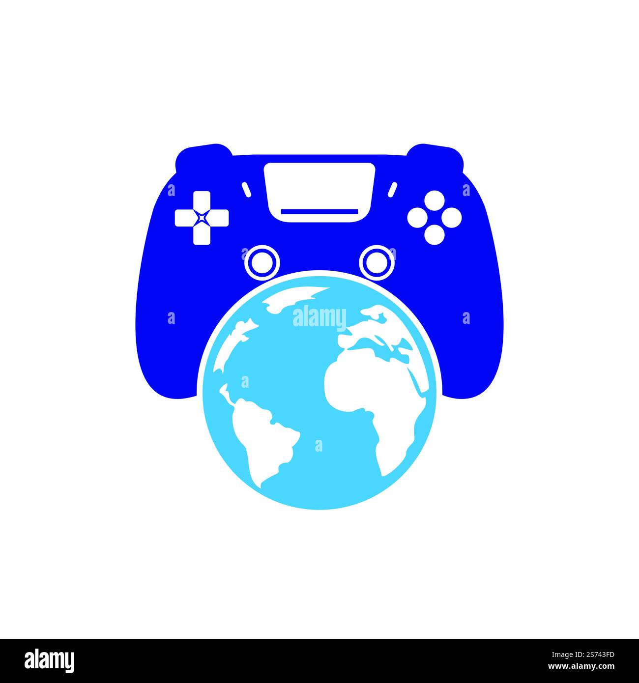 Game world vector logo design. Globe and game console vector icon logo ...