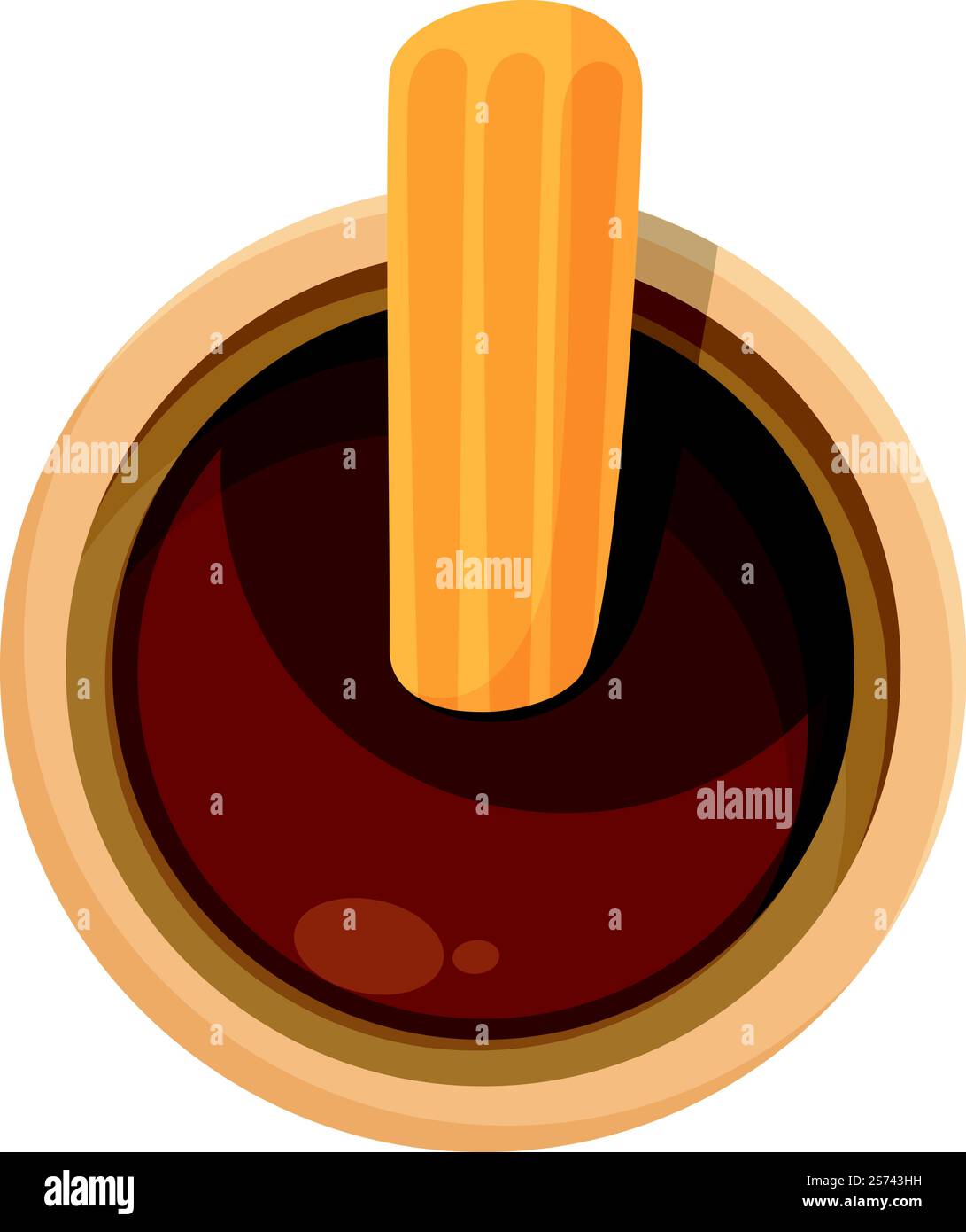 Chocolate liquid churro icon cartoon vector. Spanish food. Cake spain ...