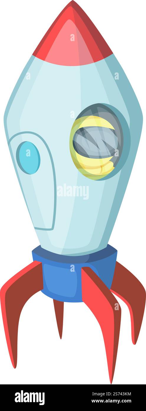 Rocket with astronaut inside. Cute cartoon ship for space travel ...