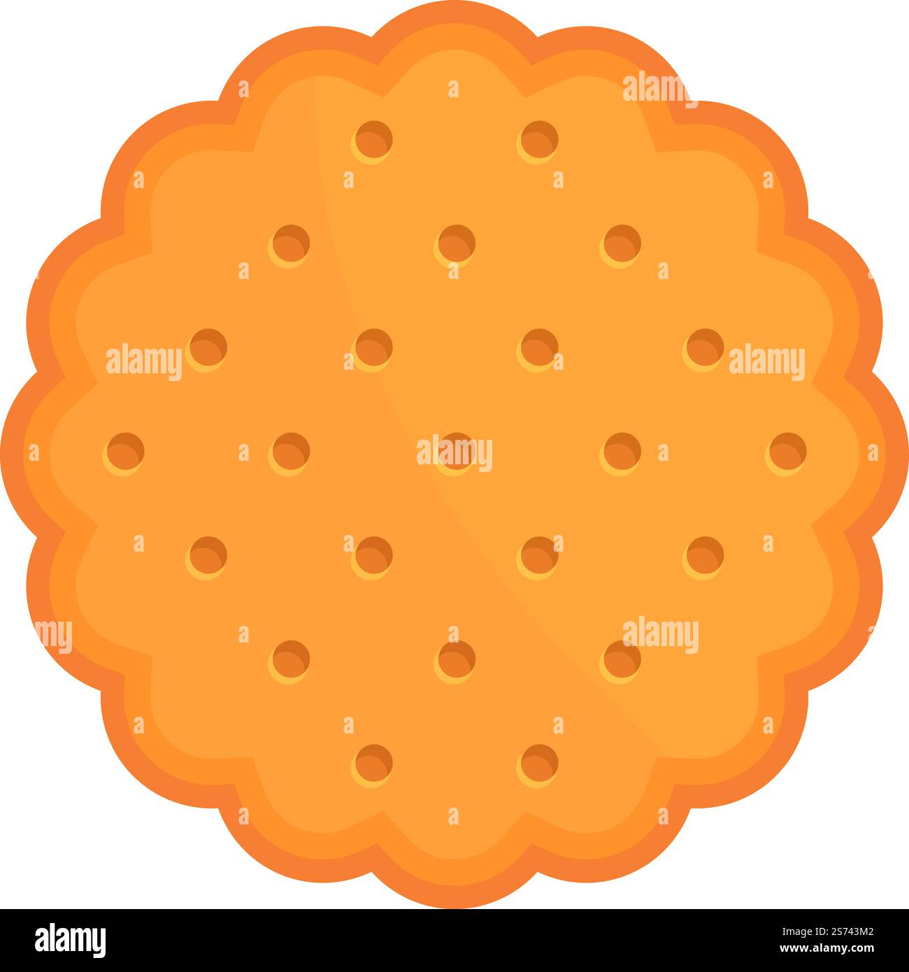 Circle cracker icon cartoon vector. Cookie food. Sweet vanilla. Circle ...
