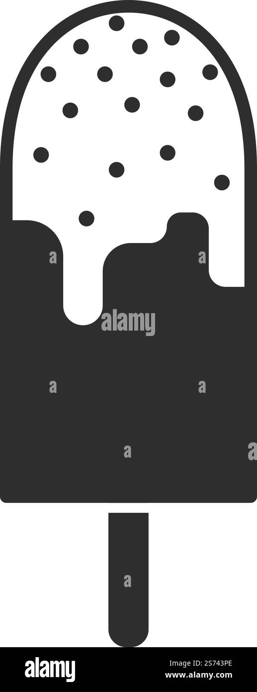 Ice cream bar on stick. Tasty dessert. Summer sweet symbol isolated on ...