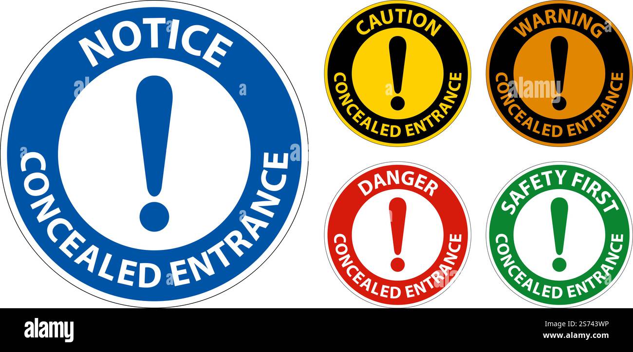 Label Concealed Entrance Sign On White Background Stock Vector Image ...