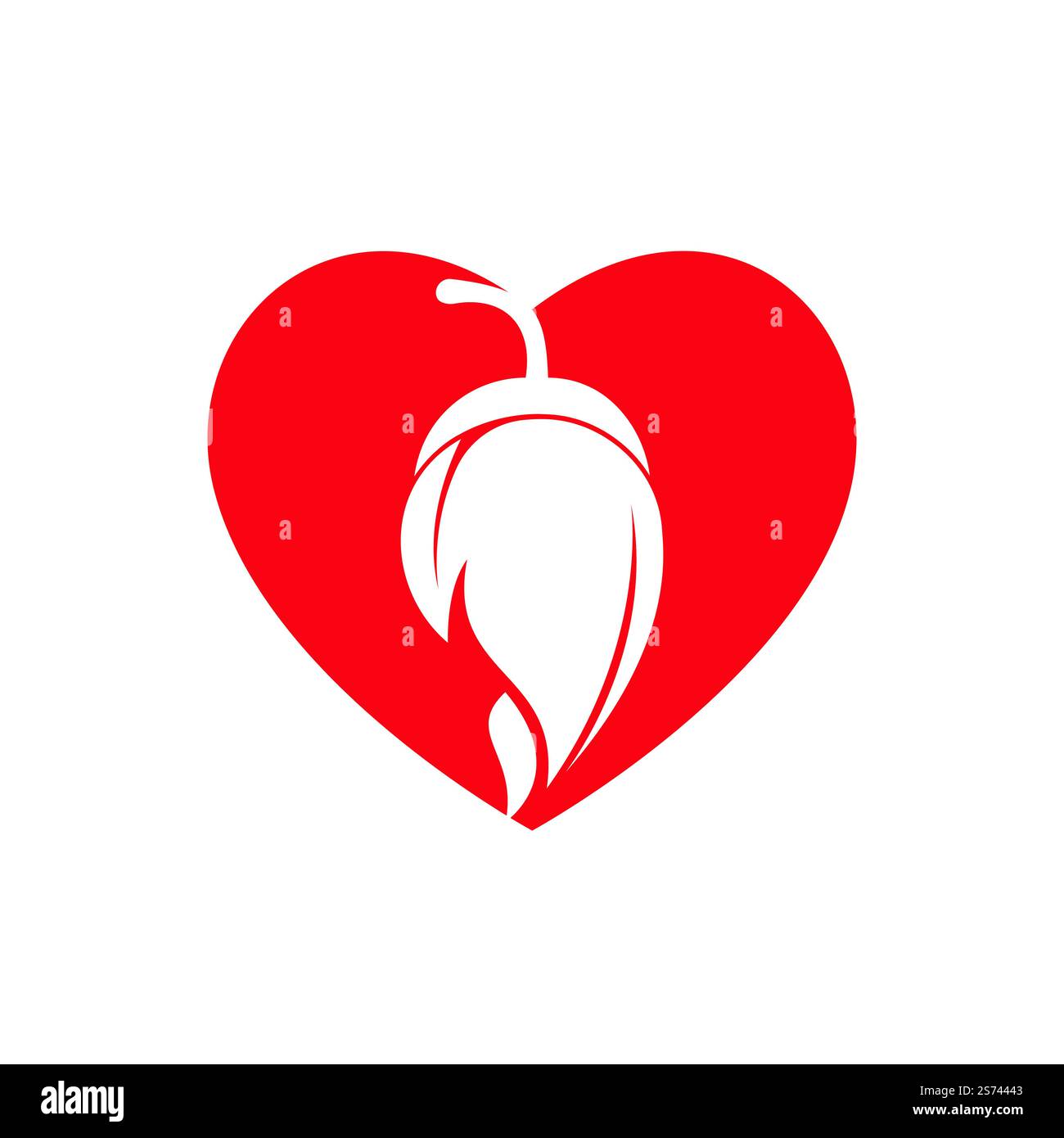 Chili and heart vector logo design. Hot food logo concept vector. Hot ...