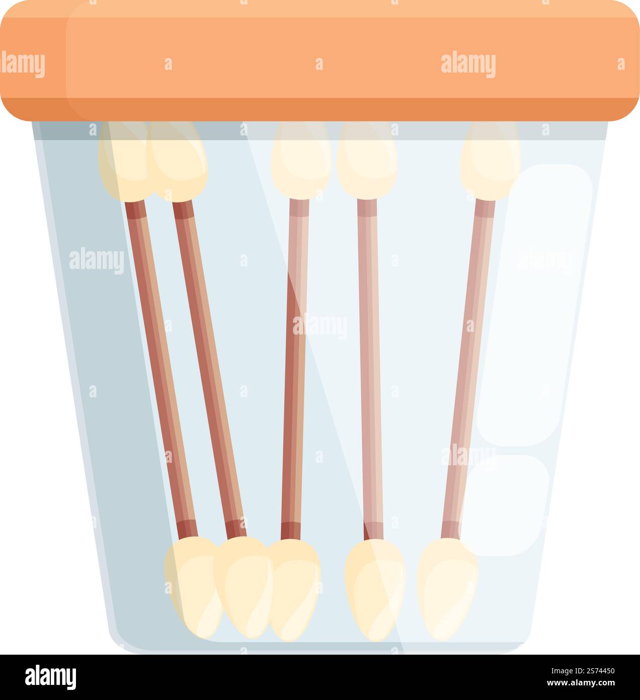 Plastic swab box icon cartoon vector. Cotton stick. Ear care. Plastic ...