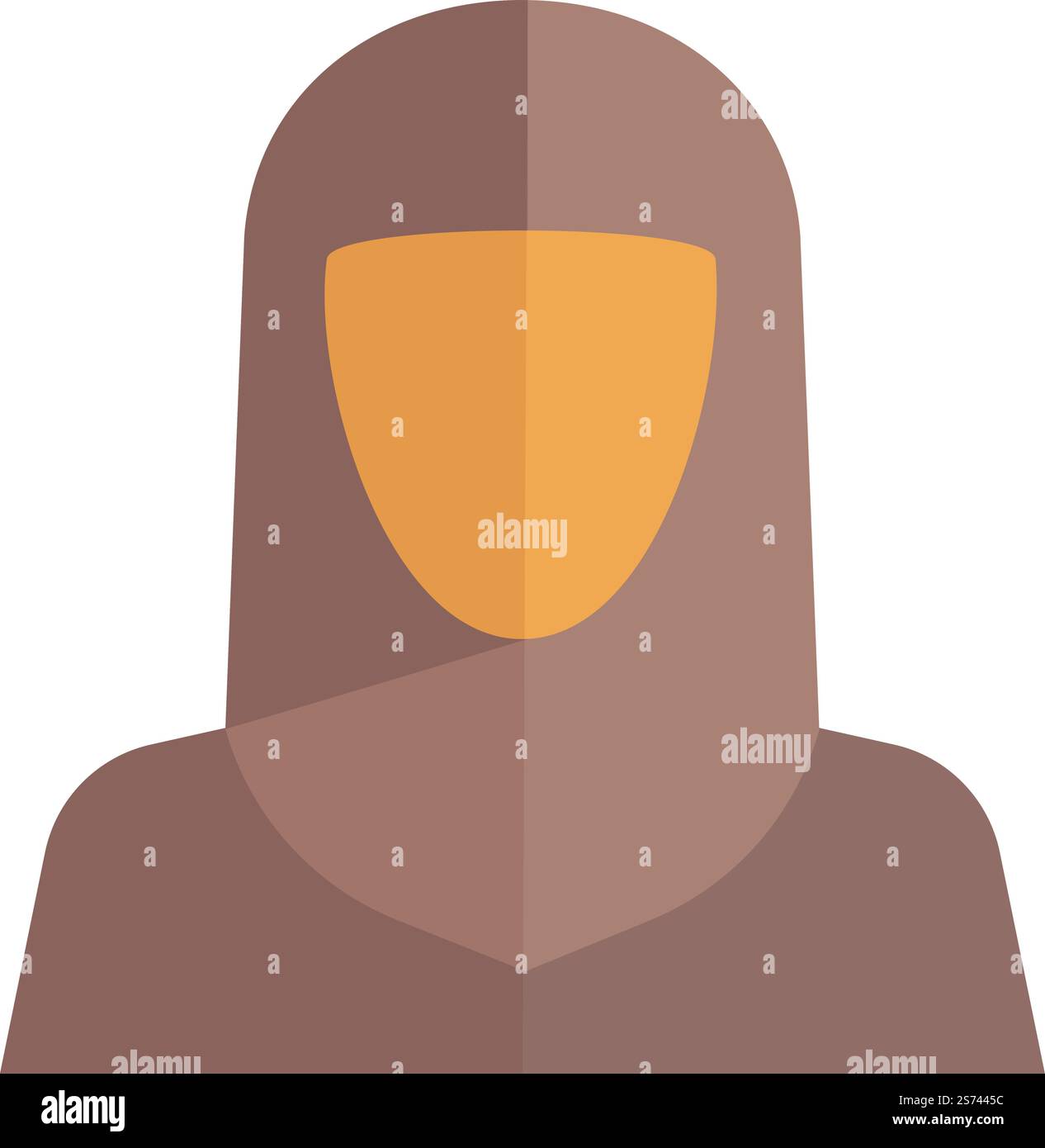 Woman wearing islamic scarf. Person in hijab icon isolated on white ...