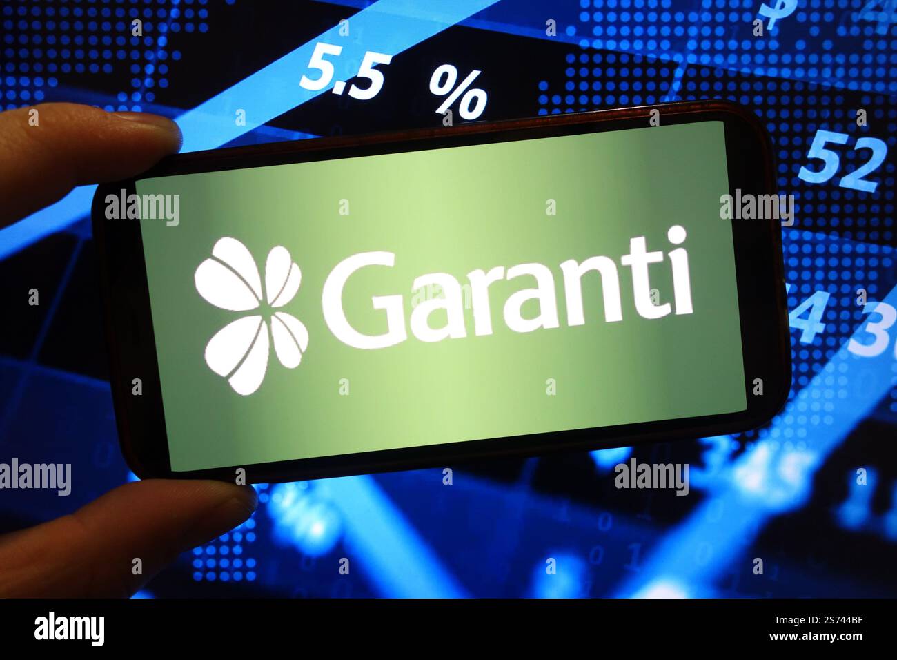 In this photo illustration, the Garanti BBVA company logo is seen ...