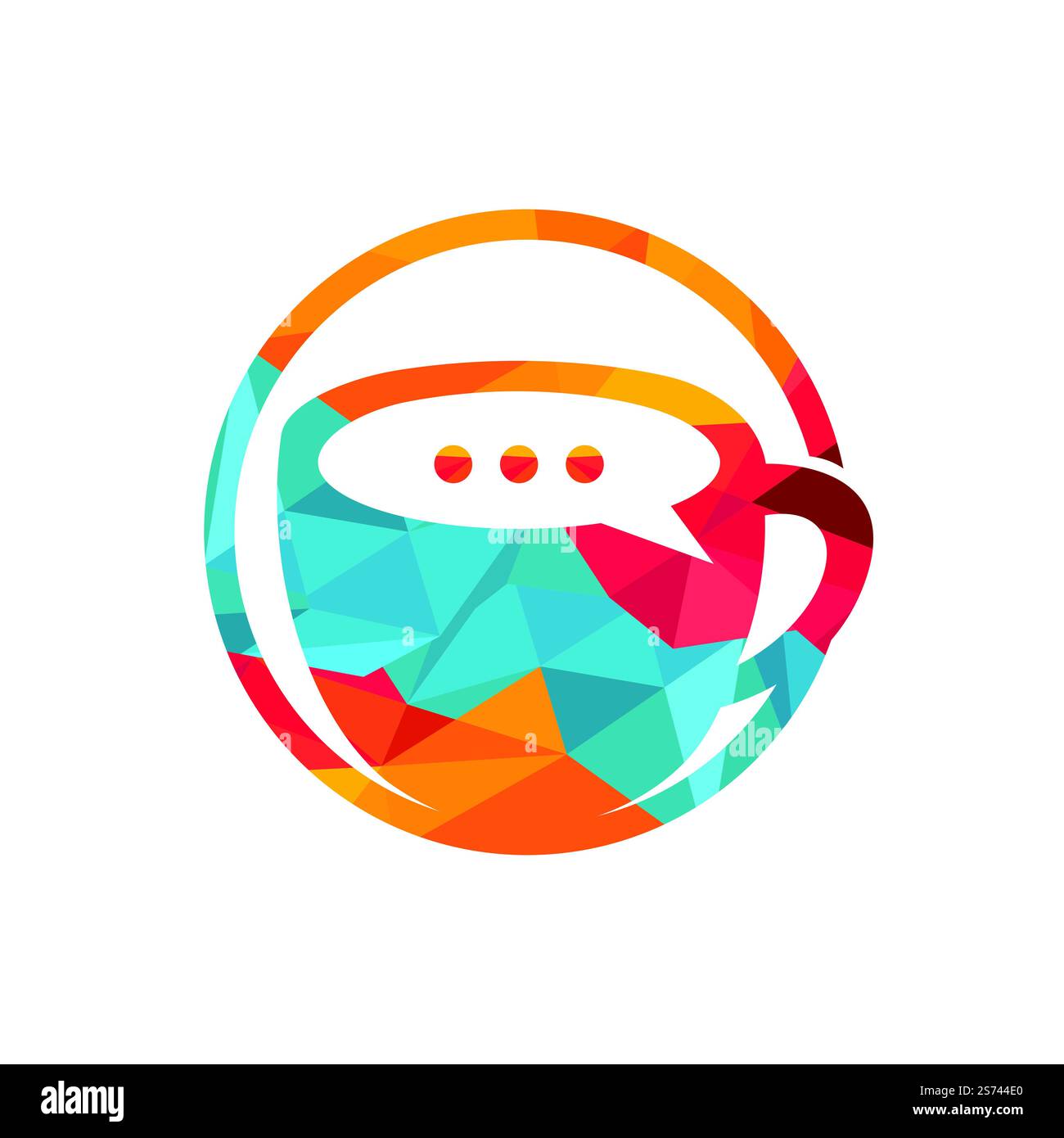 Coffee talk vector logo design. Coffee cup with bubble chat icon vector ...