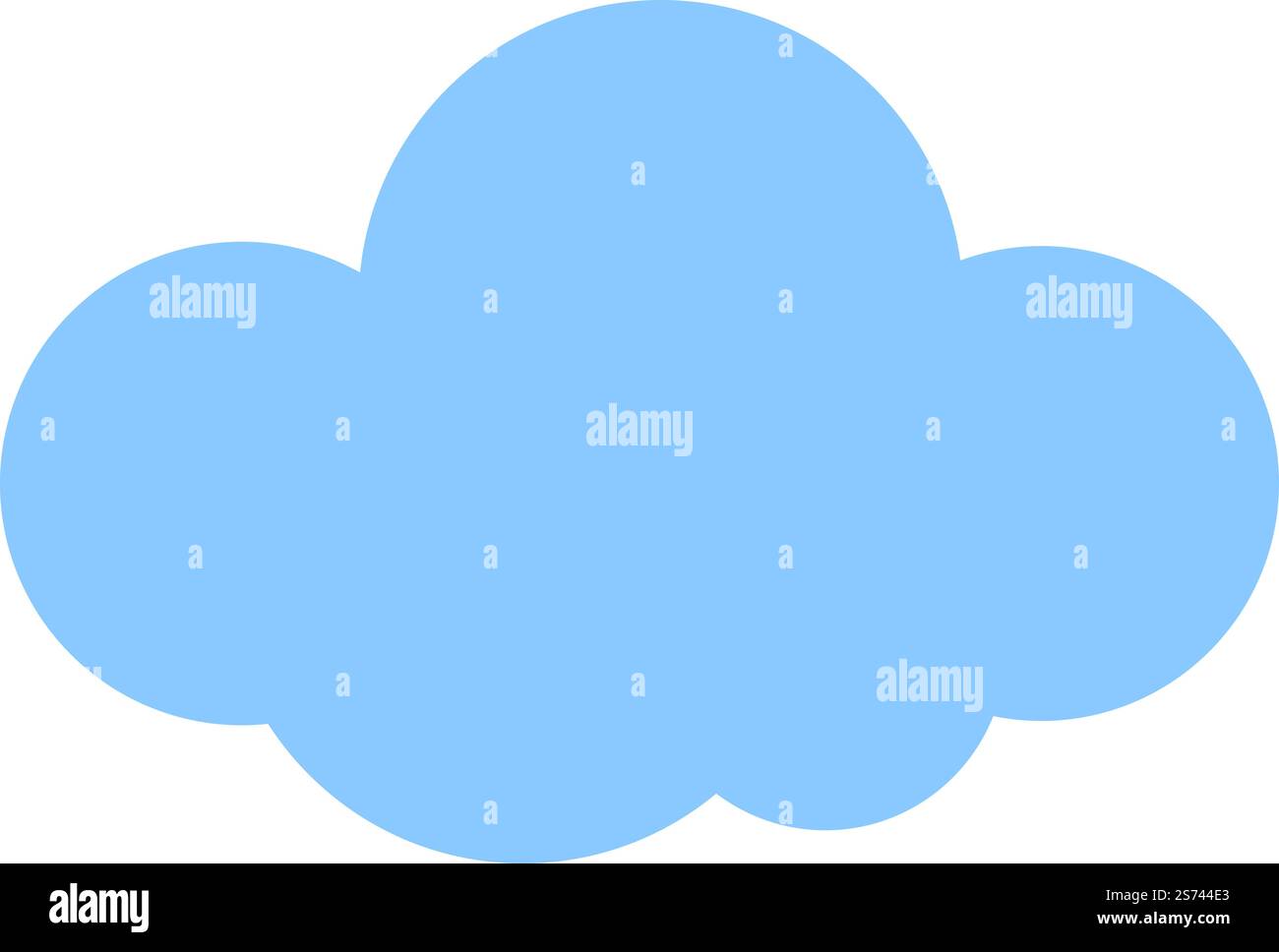Cloud symbol. Blue paper form in cute fluffy style isolated on white ...