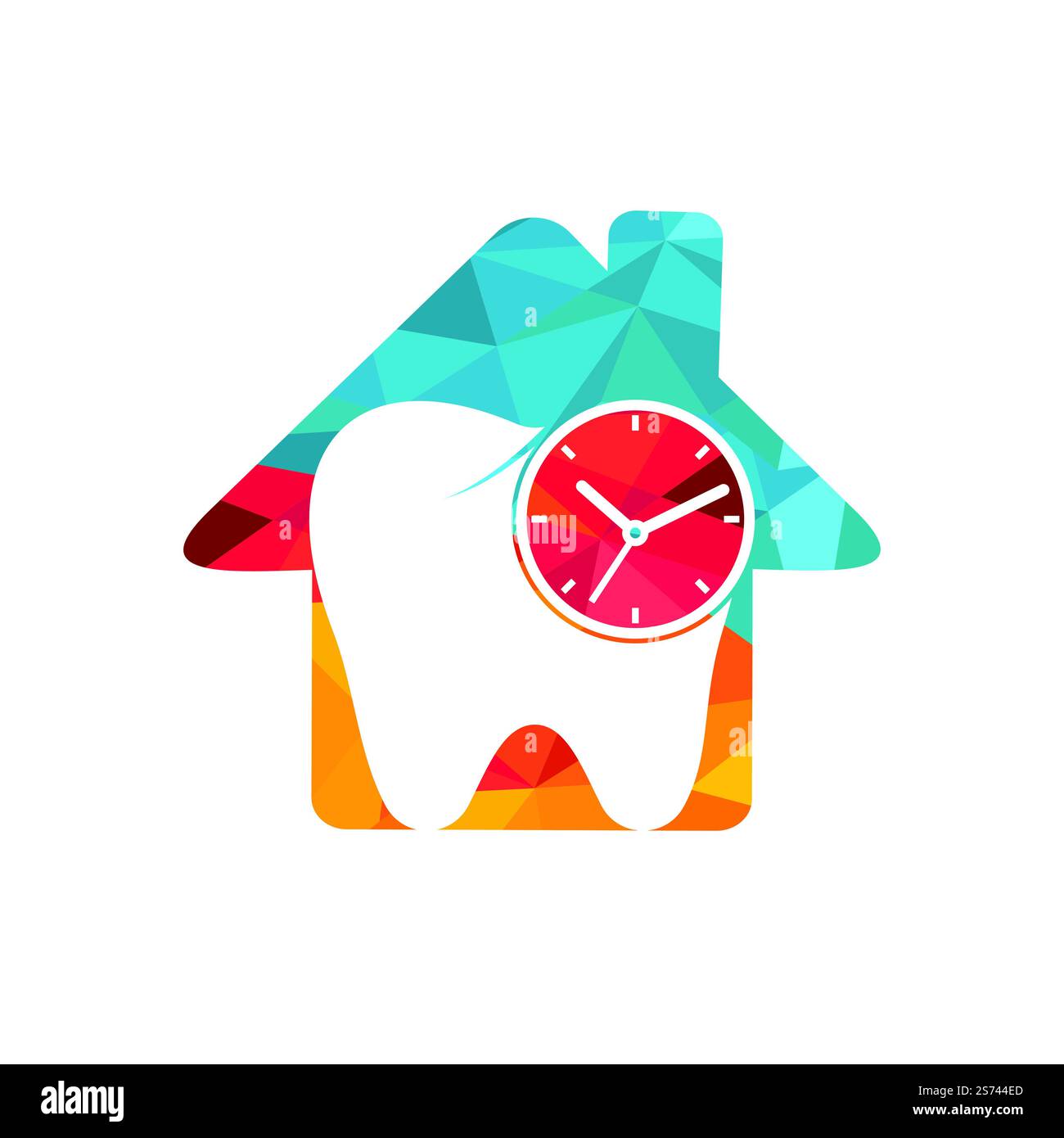 Dental time vector logo design template. Human tooth and clock icon ...