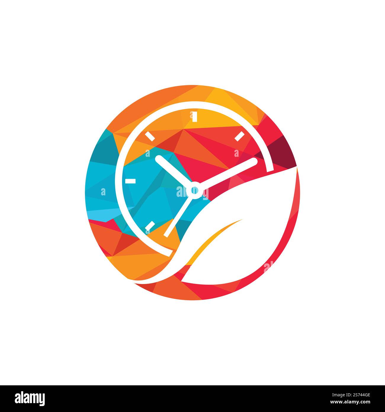 Nature time vector logo design. Vector clock and leaf logo combination ...