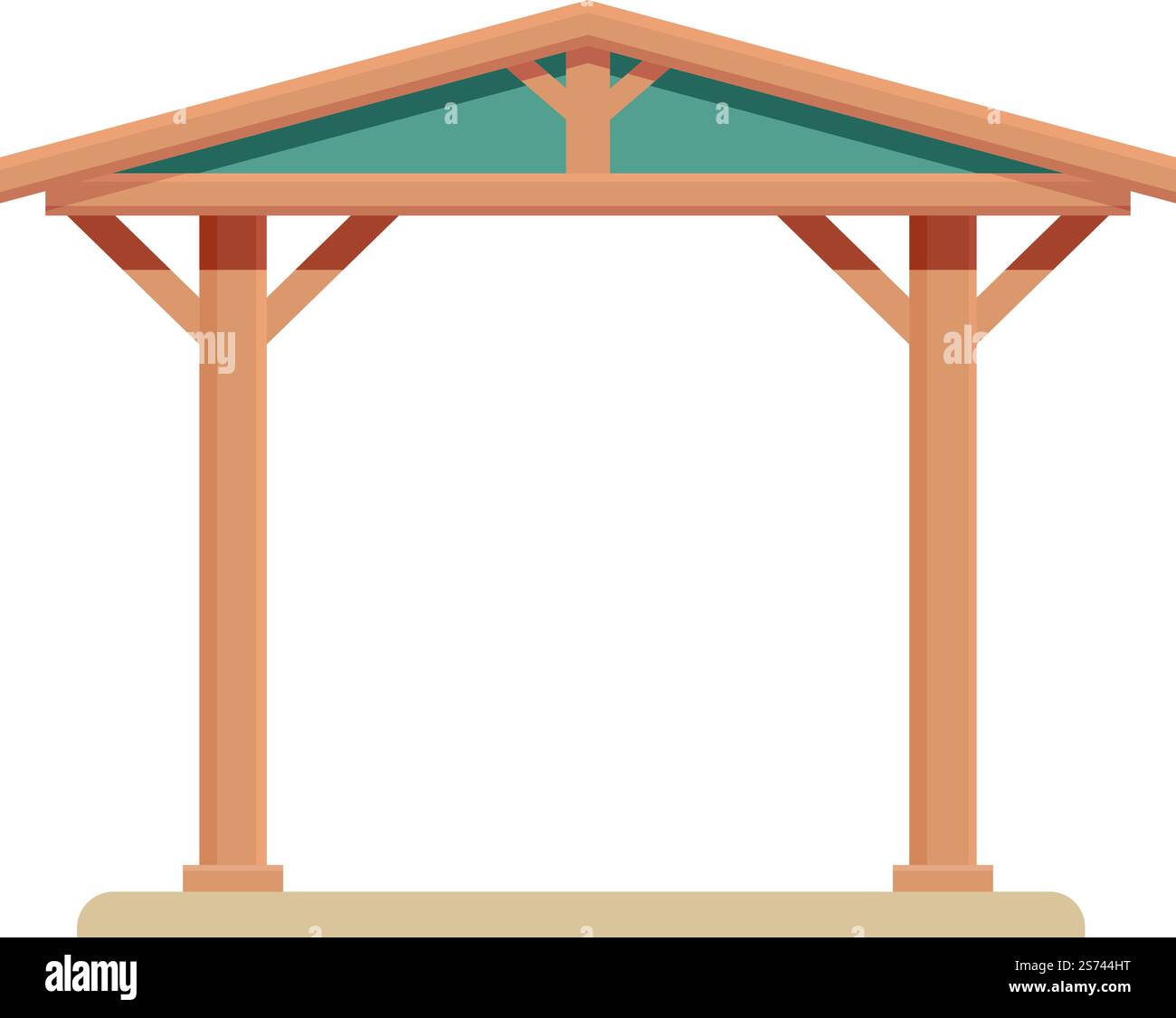 Shelter pergola icon cartoon vector. Wooden patio. House construction ...