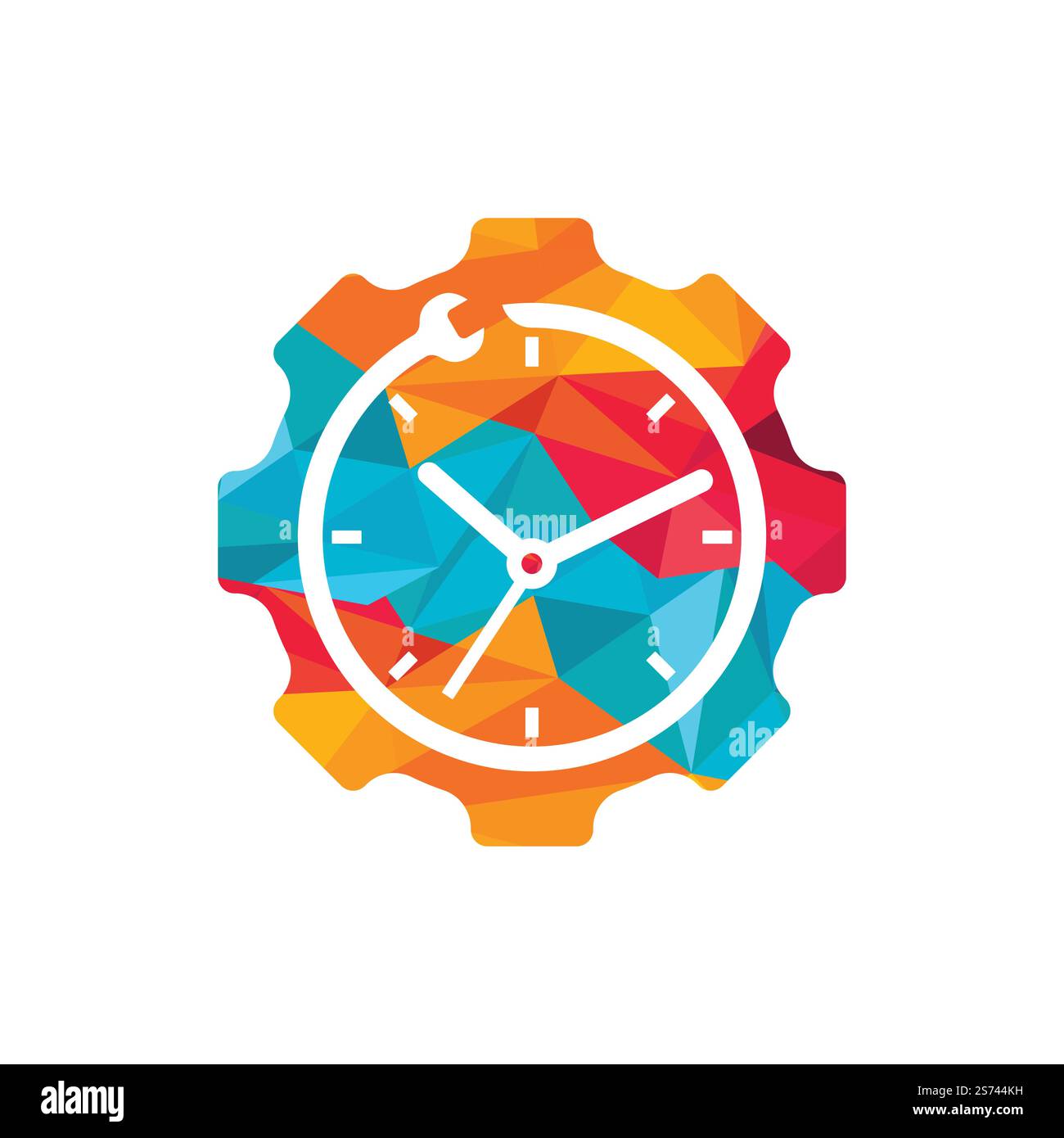 Service time vector logo design. Repair time logo design template Stock ...