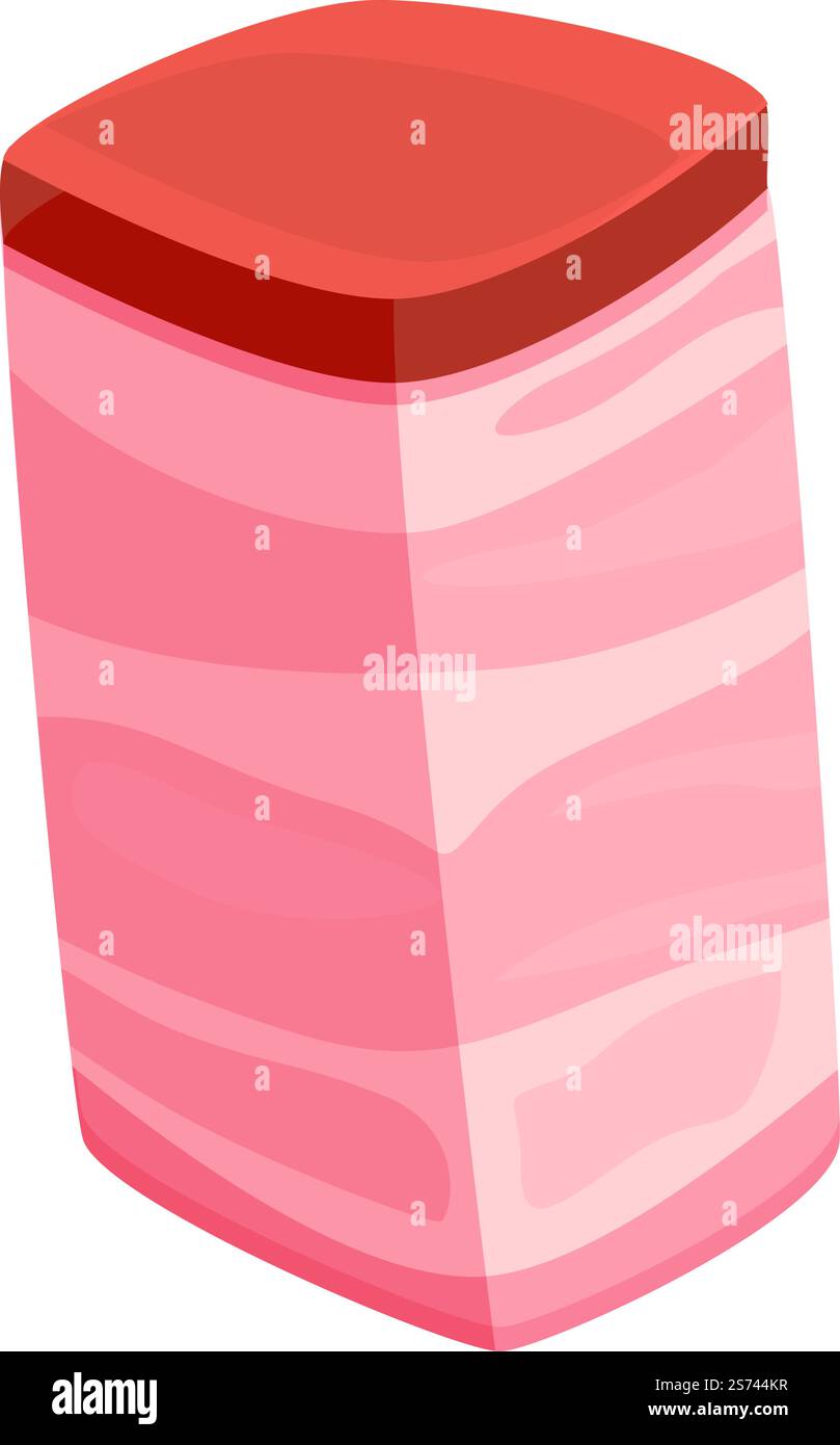 Salt pork lard icon cartoon vector. Bacon meat. Raw beef. Salt pork ...