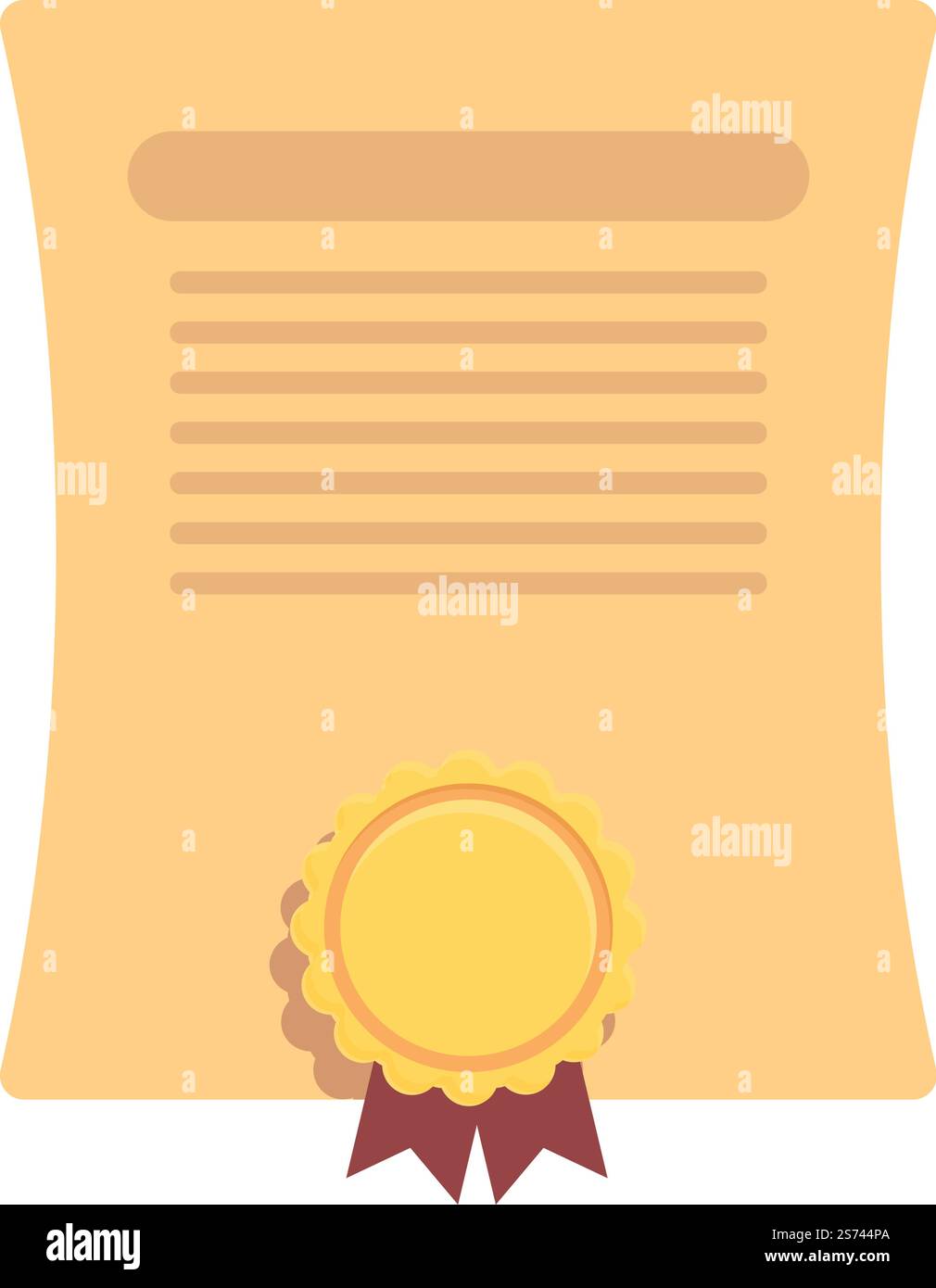 Modern award icon cartoon vector. Certificate document. Elegant paper ...