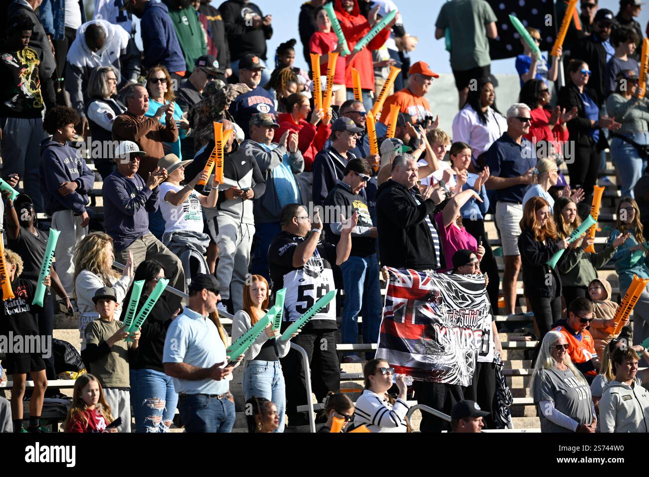 Spectators cheer in the stands during the first half of the Under ...