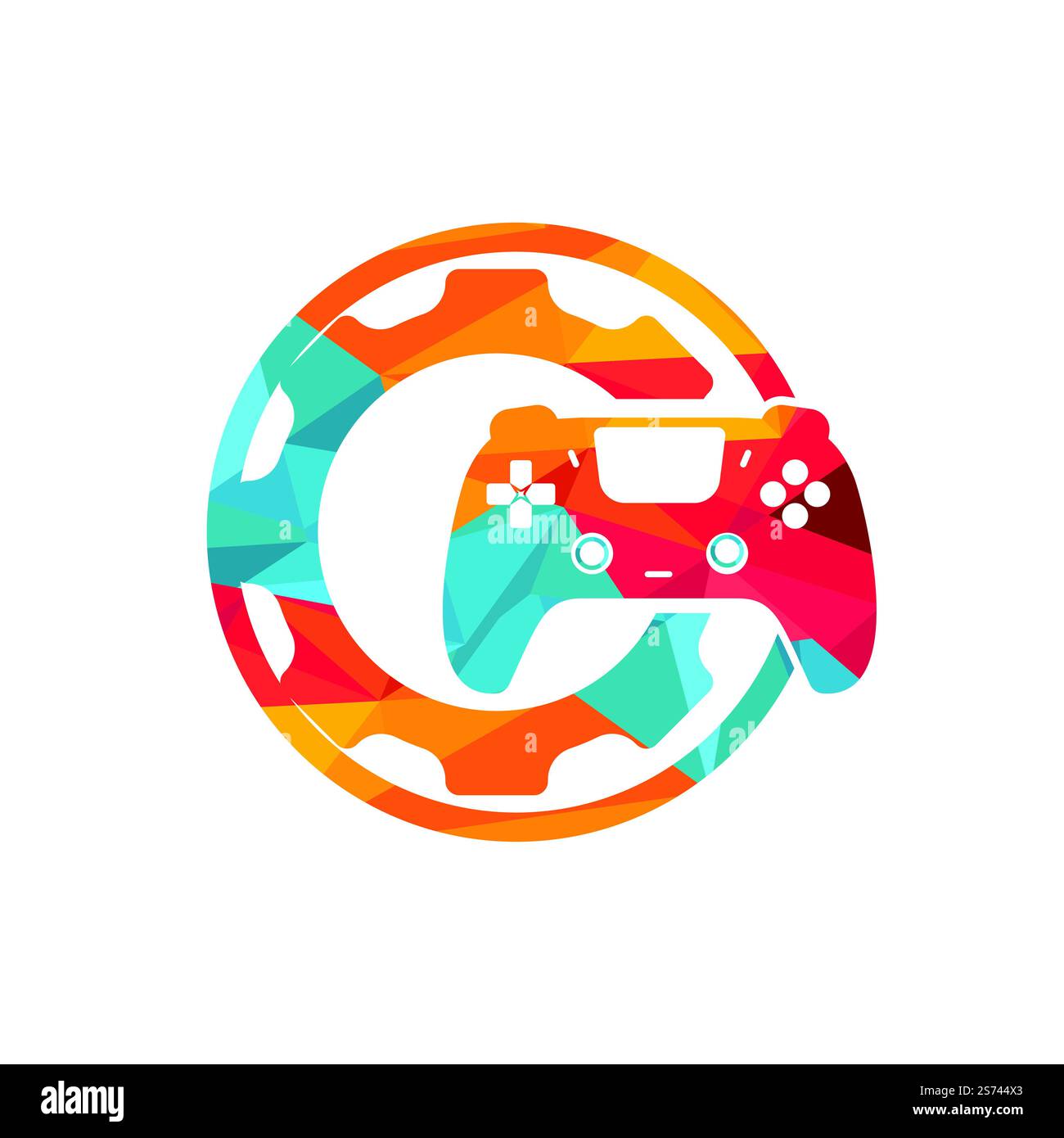 Gamepad repair vector logo design template. Gear with console icon ...