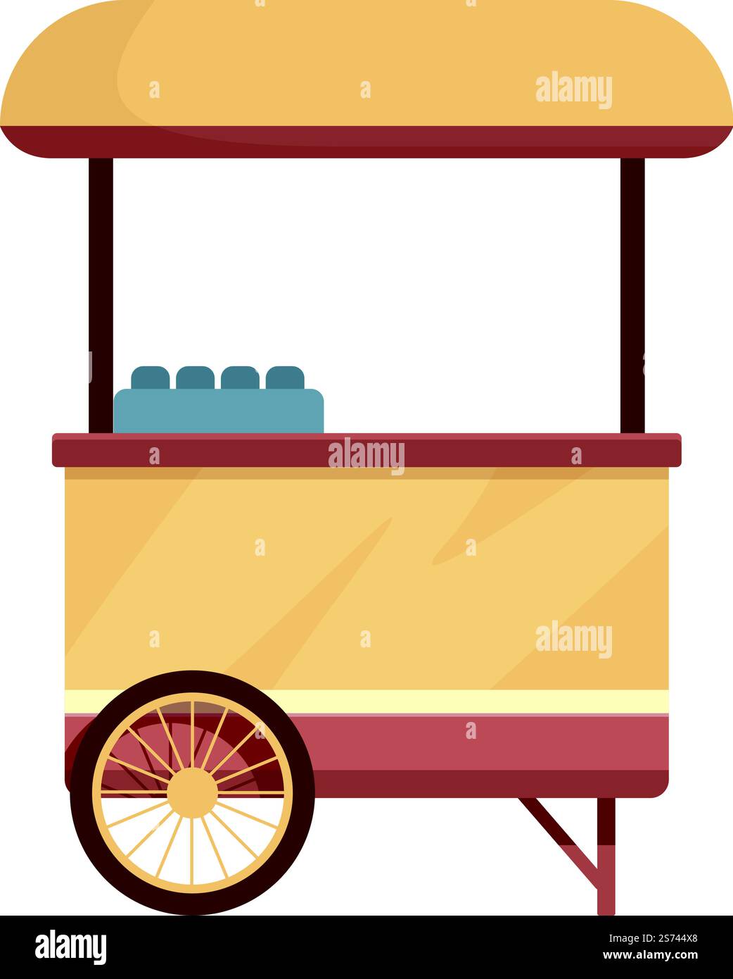 Drink cart icon cartoon vector. Food truck. People snack. Drink cart ...