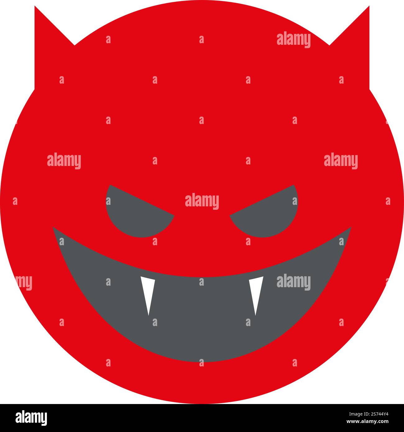 Red devil face. Evil emoji. Naughty symbol isolated on white background ...