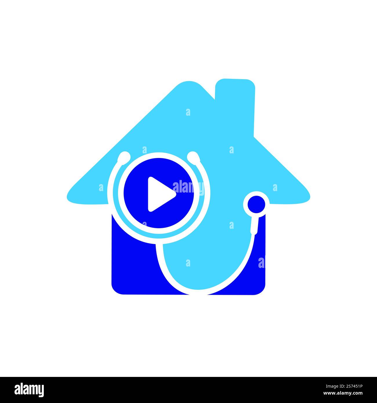 Doctor play vector logo design template. Stethoscope and play button ...
