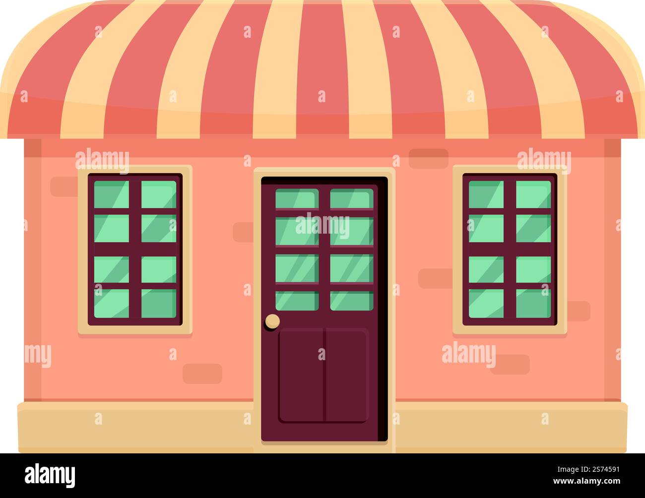 Summer store icon cartoon vector. Street coffee. Cafe shop. Summer ...