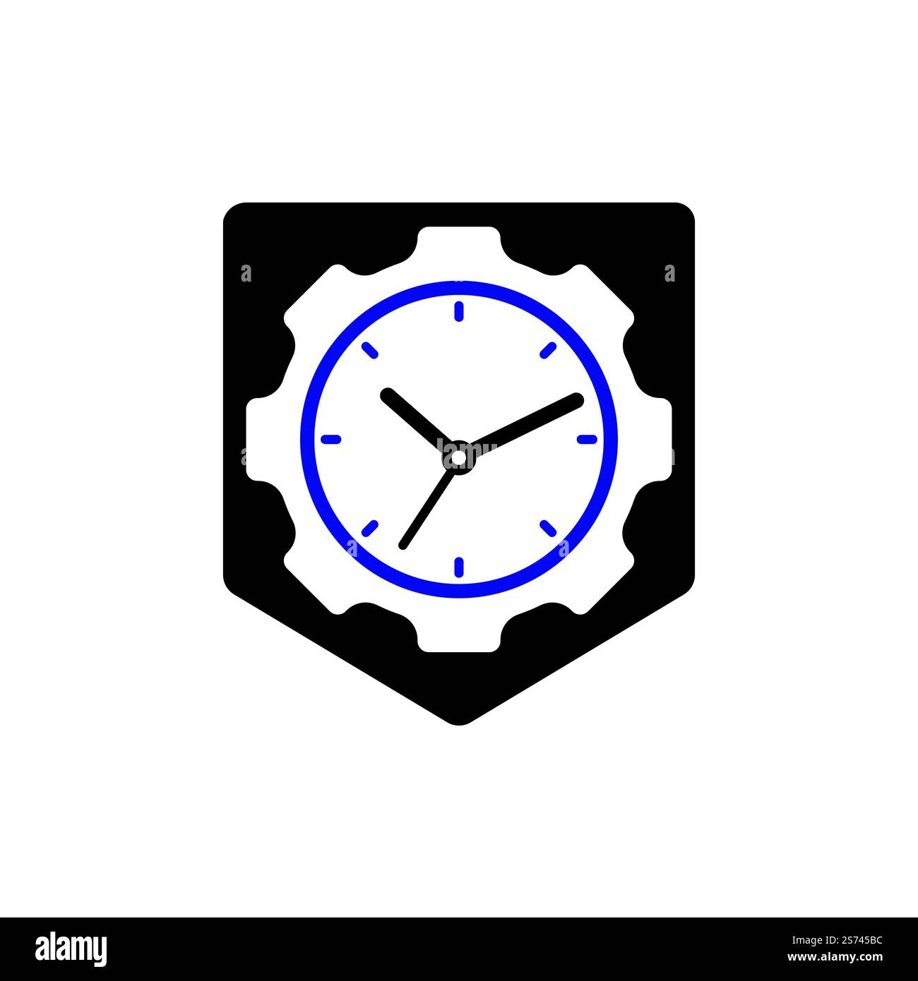 Service time vector logo design. Gear and analog clock icon vector ...