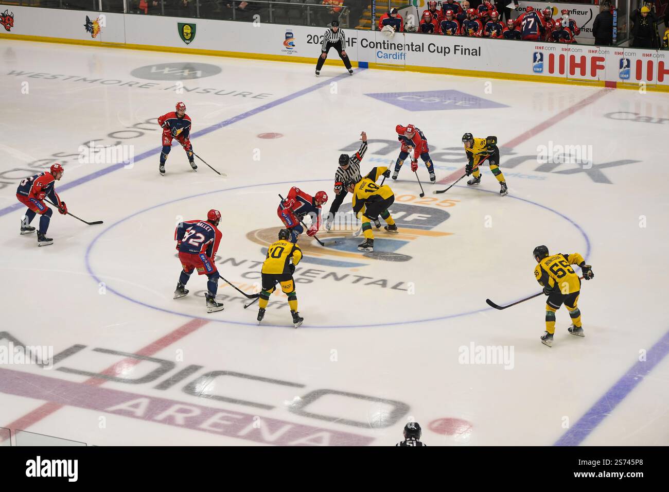 Vindico Arena, Cardiff, UK. 18th Jan, 2025. IIHF Continental Cup Ice ...
