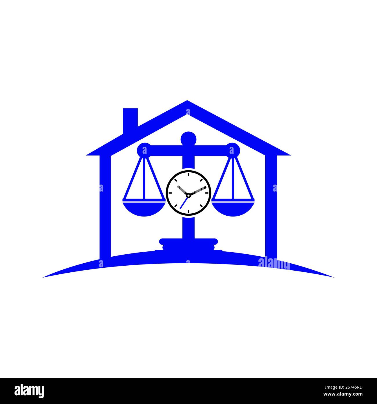 Law time vector logo design. Scale with clock icon vector logo design ...