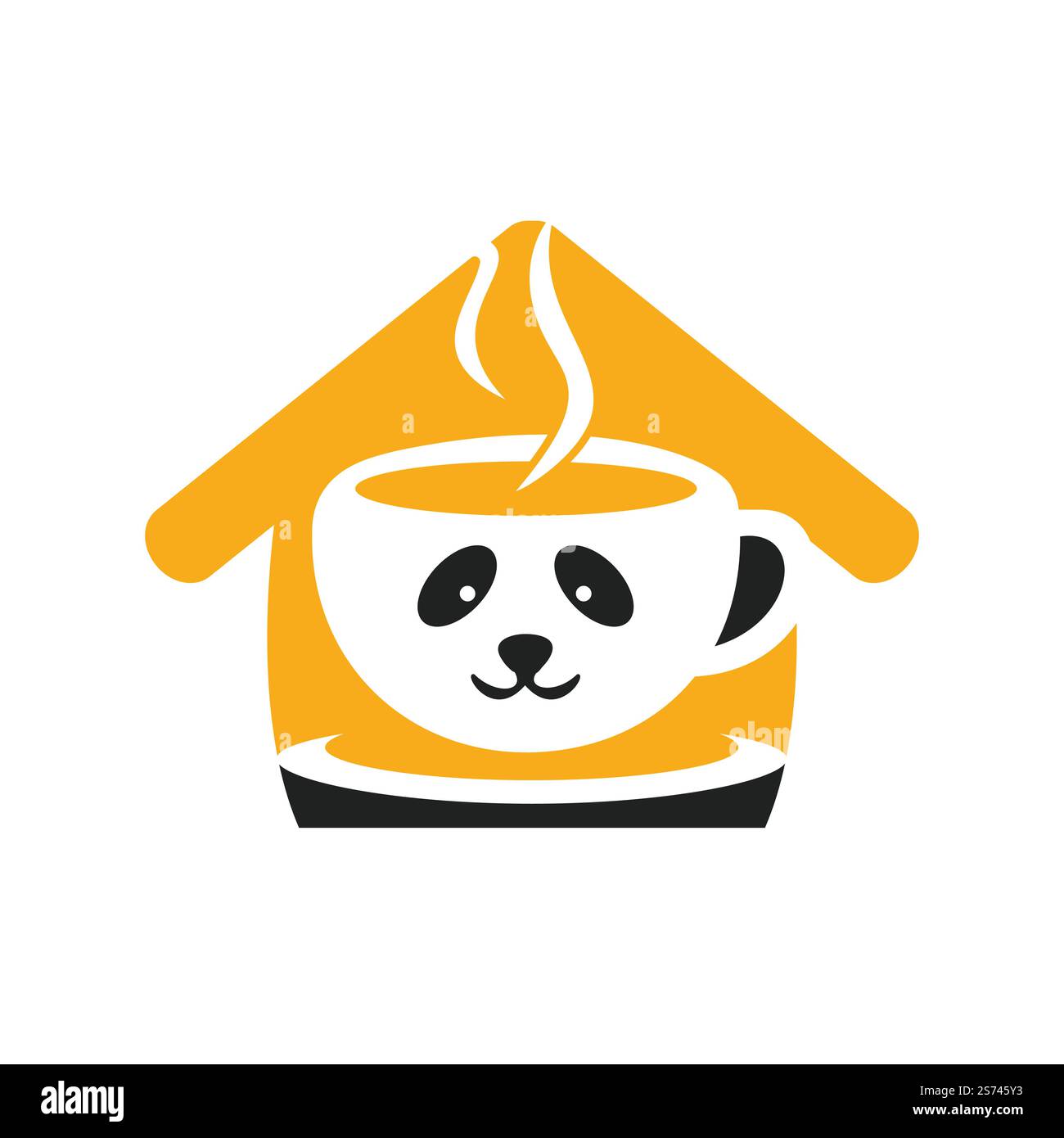 Panda coffee vector logo design template. Coffee shop or restaurant ...