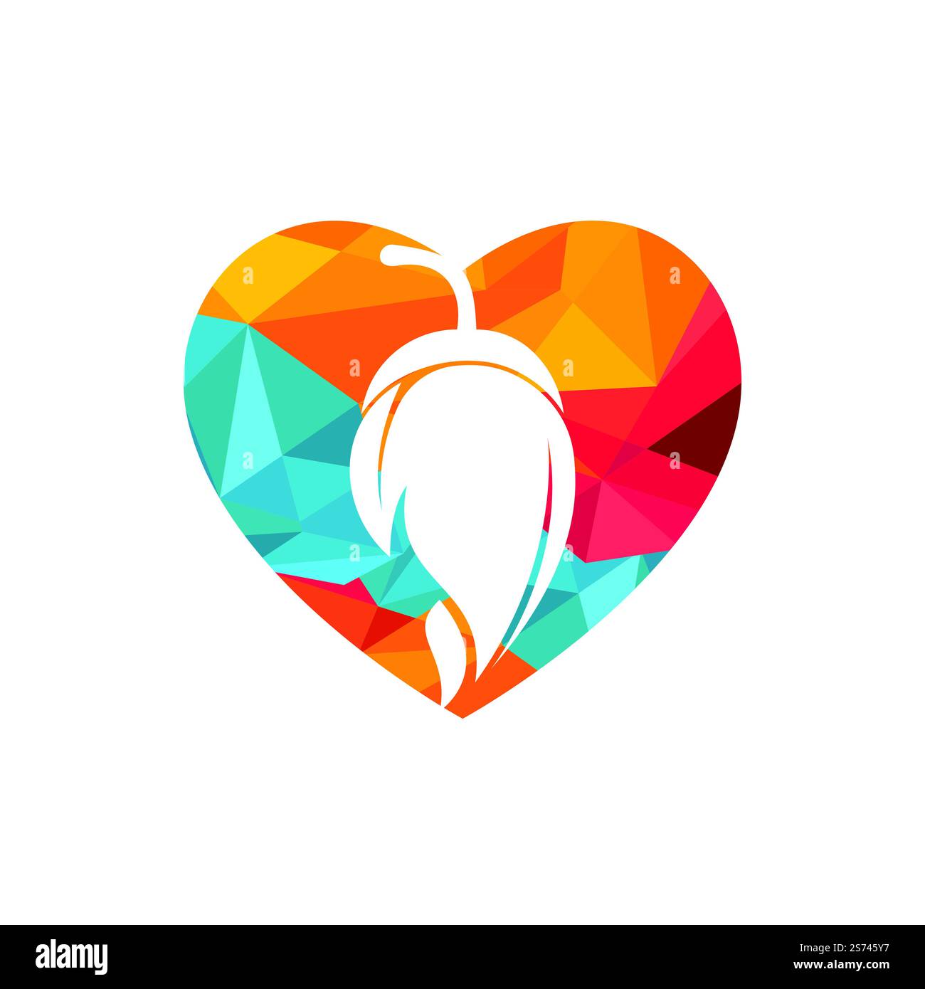 Chili and heart vector logo design. Hot food logo concept vector. Hot ...