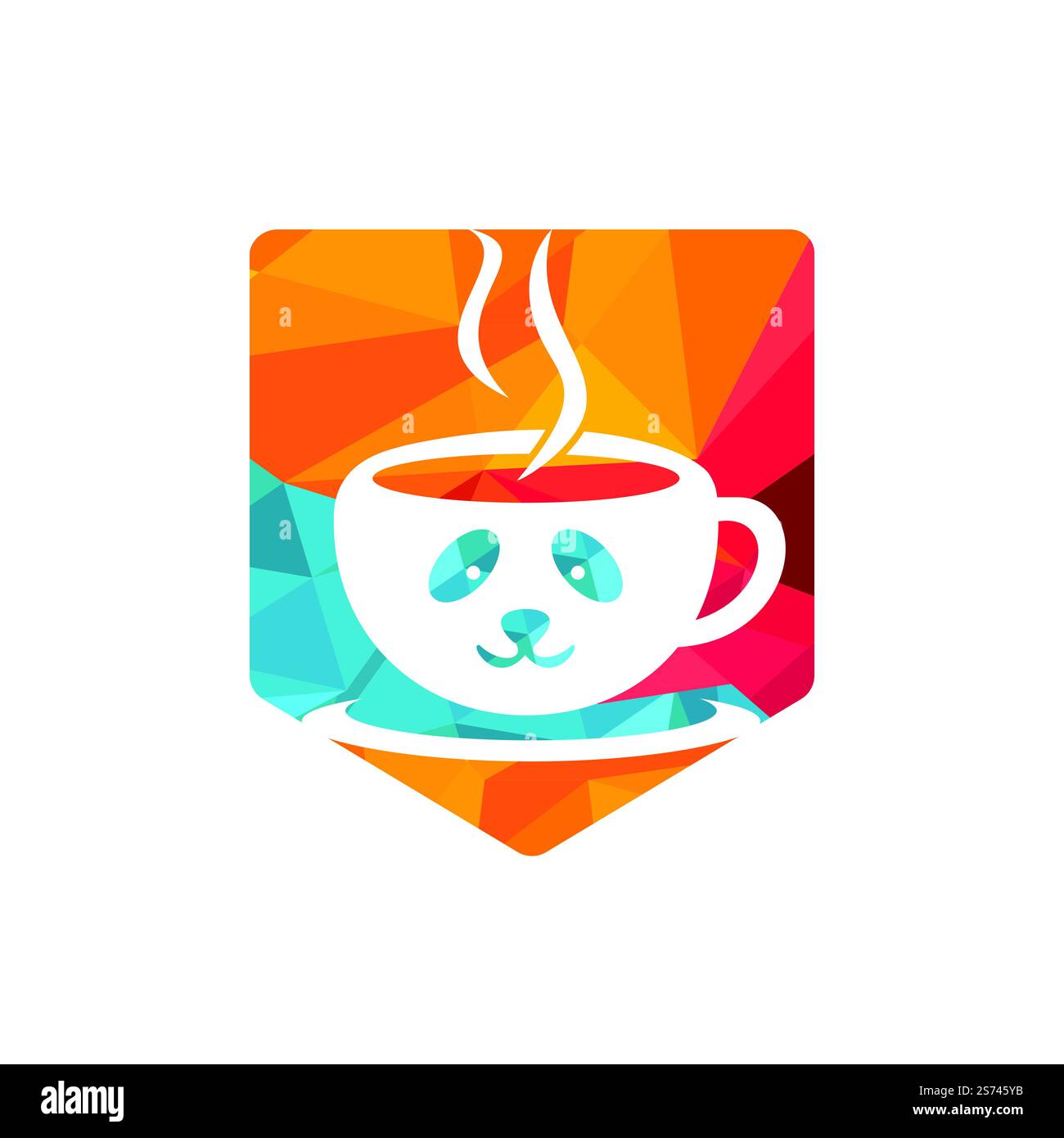 Panda coffee vector logo design template. Coffee shop or restaurant ...