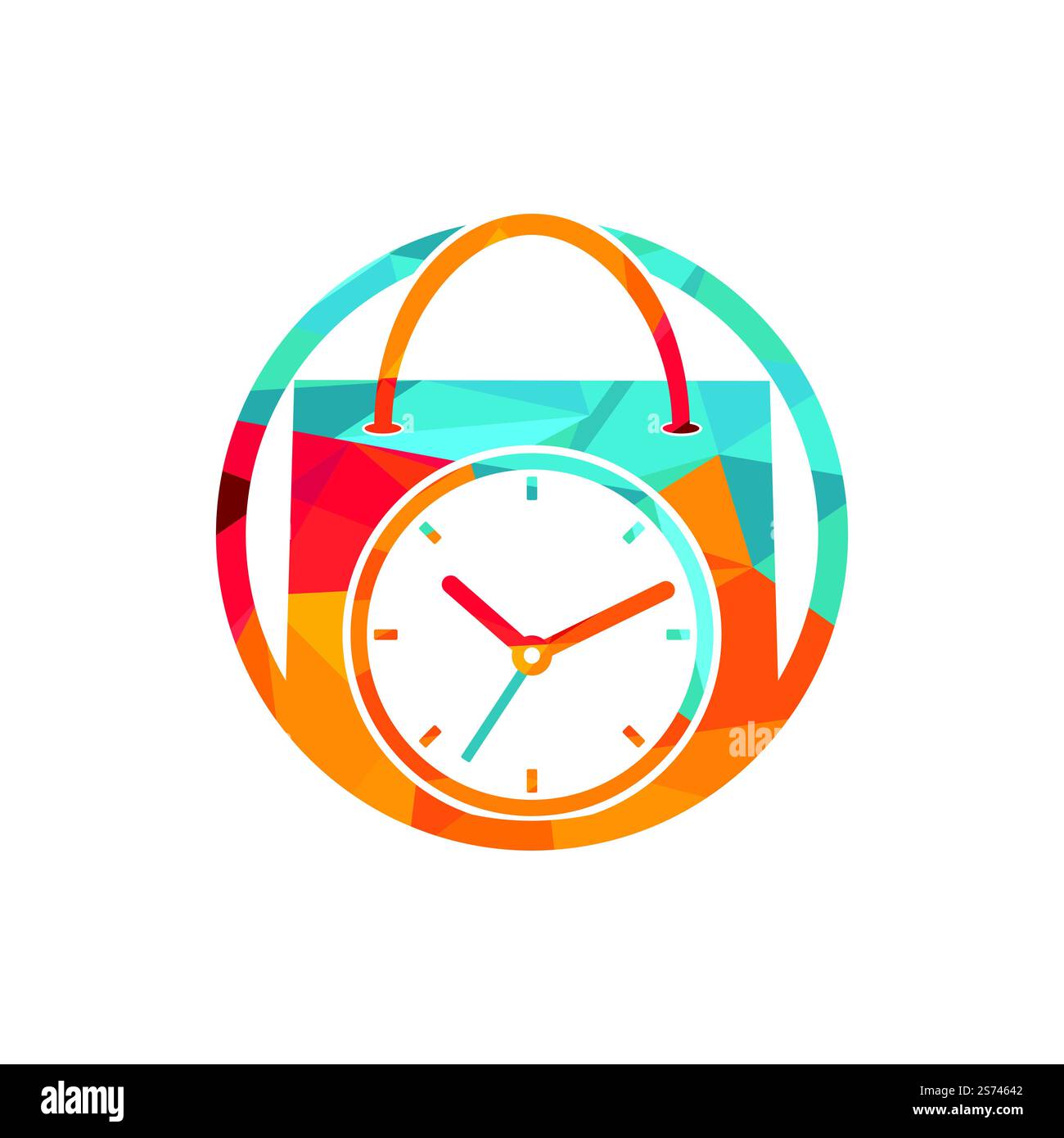 Shopping time vector logo design template Stock Vector Image & Art - Alamy