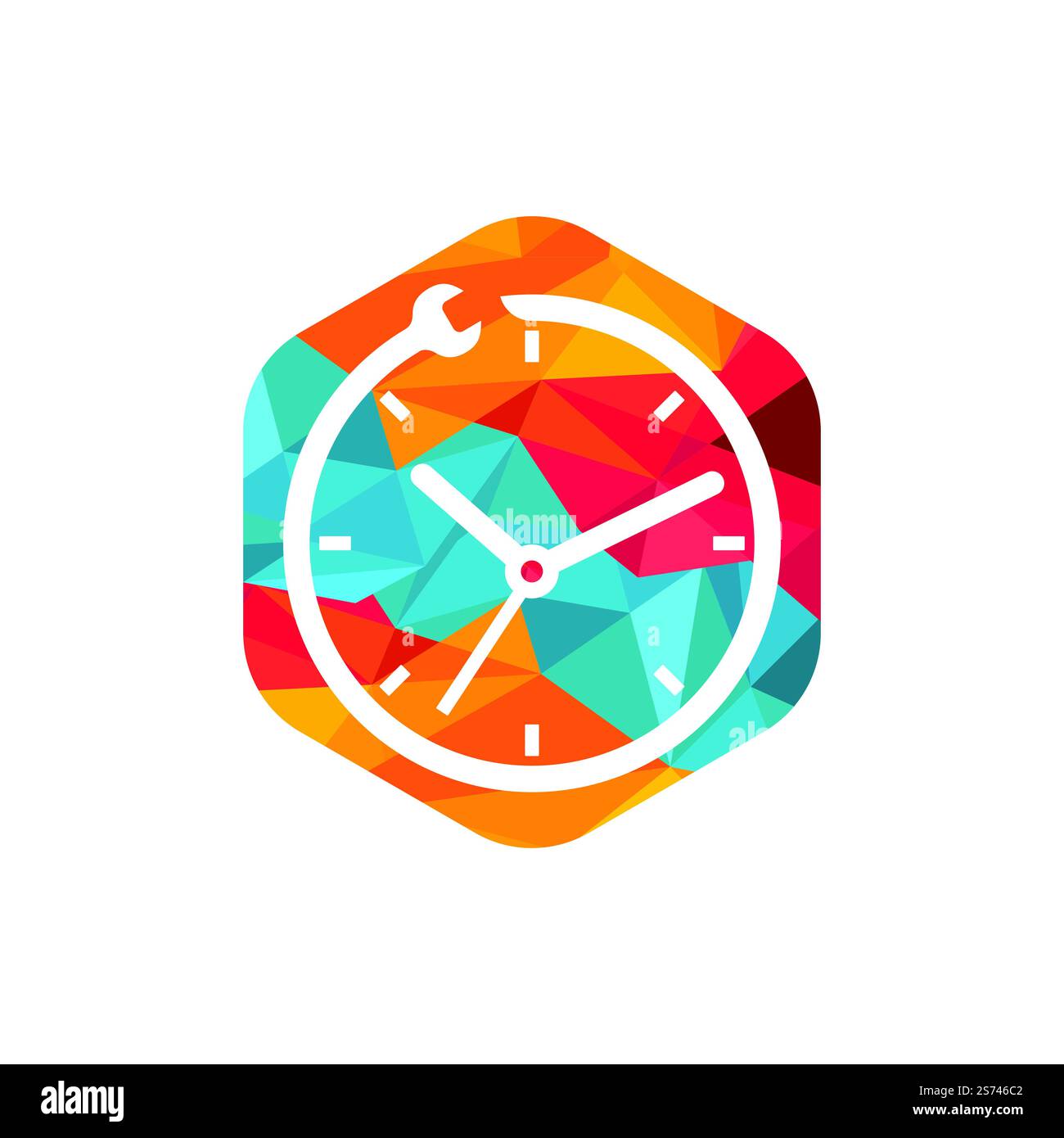 Service time vector logo design. Repair time logo design template Stock ...