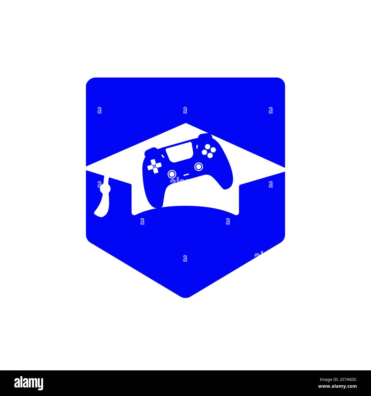 Game education vector logo design. Game console with graduation cap ...
