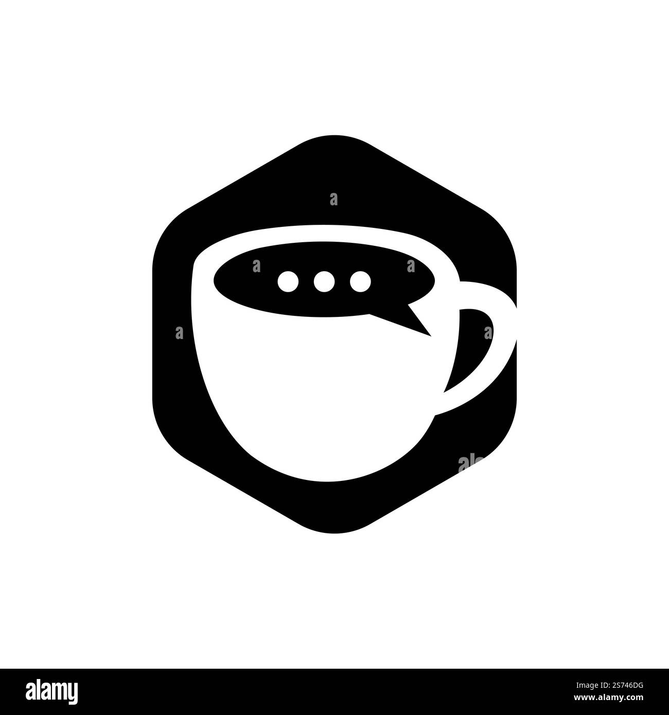Coffee talk vector logo design. Coffee cup with bubble chat icon vector ...