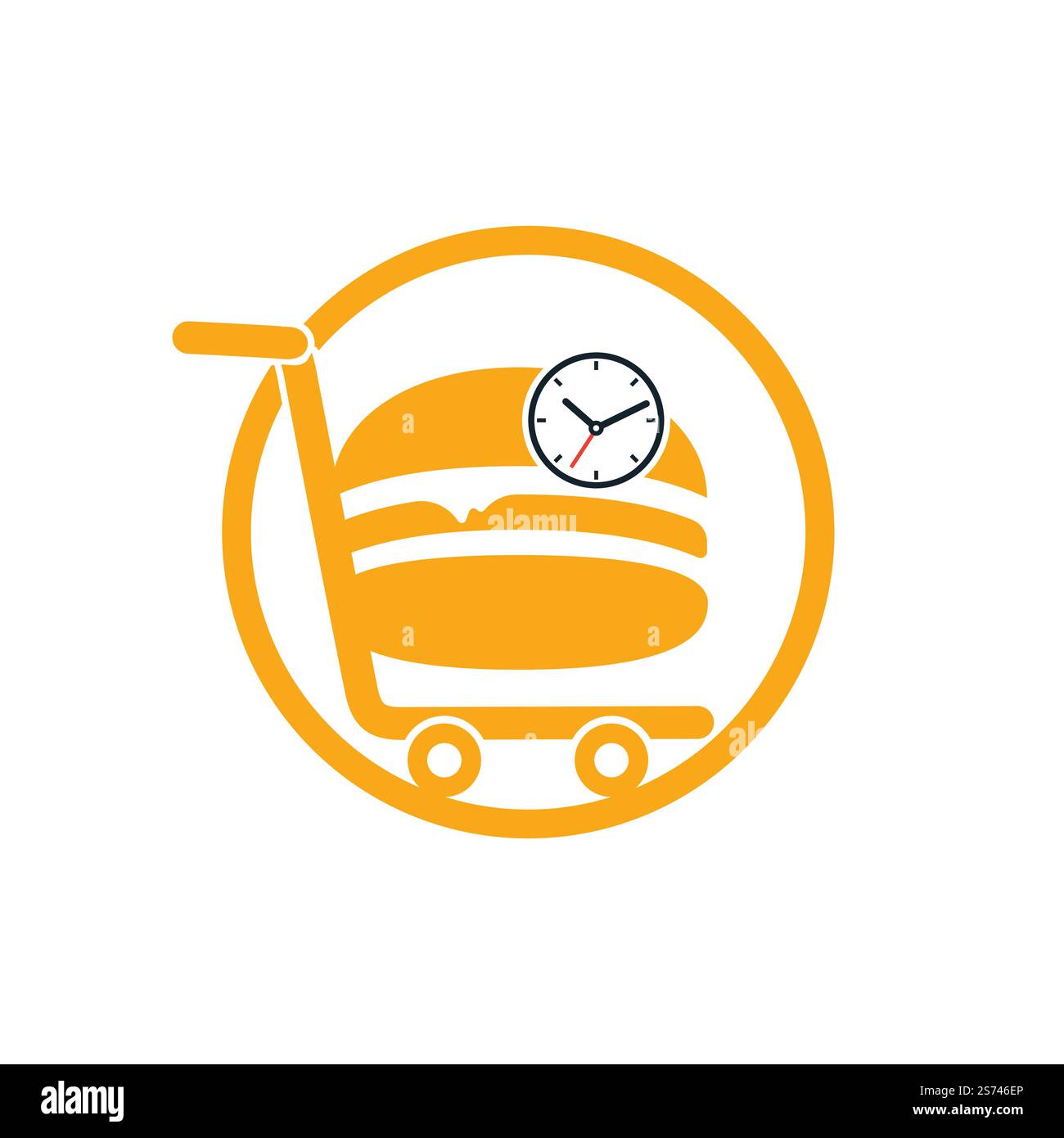 Food delivery vector logo design. On time food delivery logo concept ...