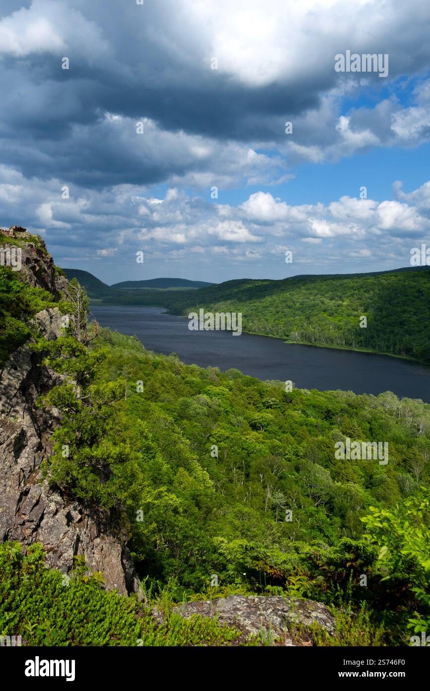 Vertical view of Lake of the Clouds in the Porkies of the Upper Peninsula of Michigan in the ...