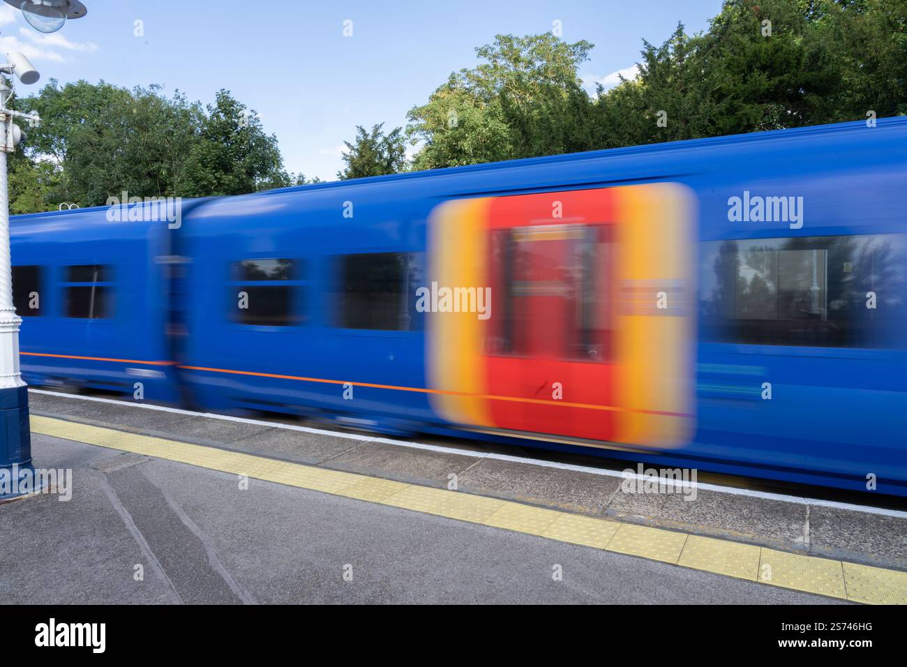 Windsor United Kingdom - August 11 2024; Train blurred in motion while ...