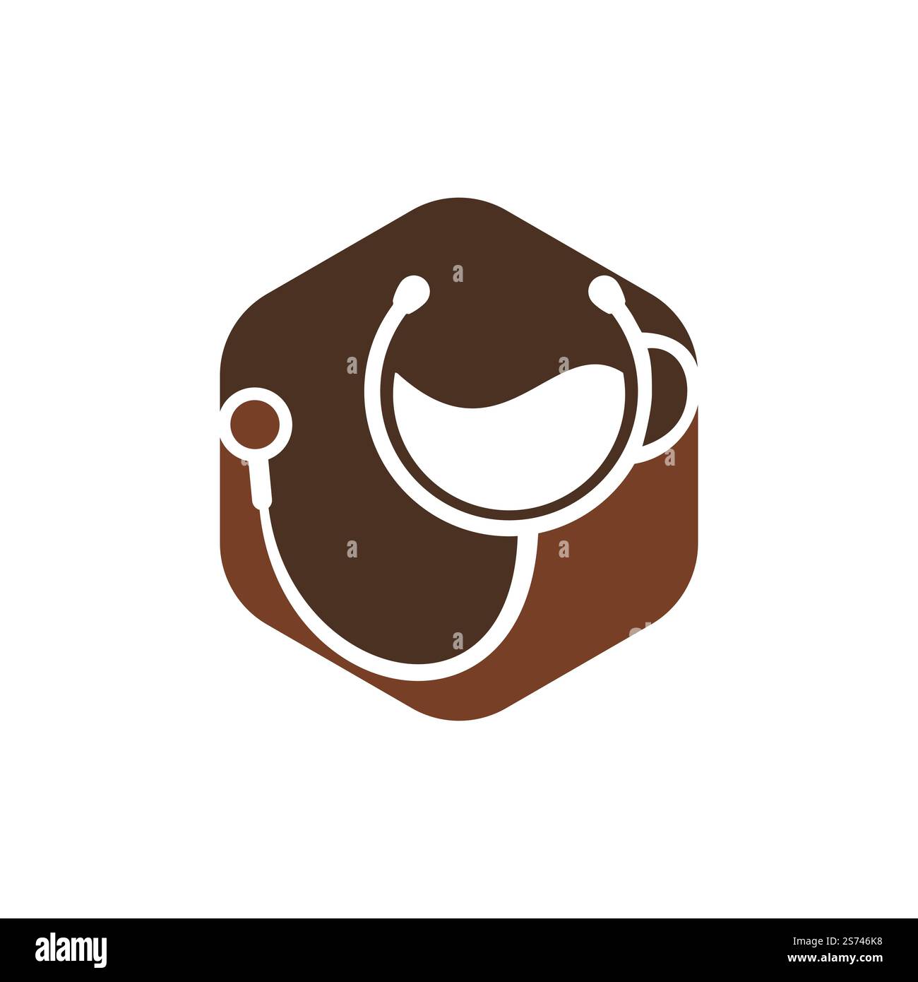 Healthy coffee vector logo design. Doctors stethoscope with coffee cup ...