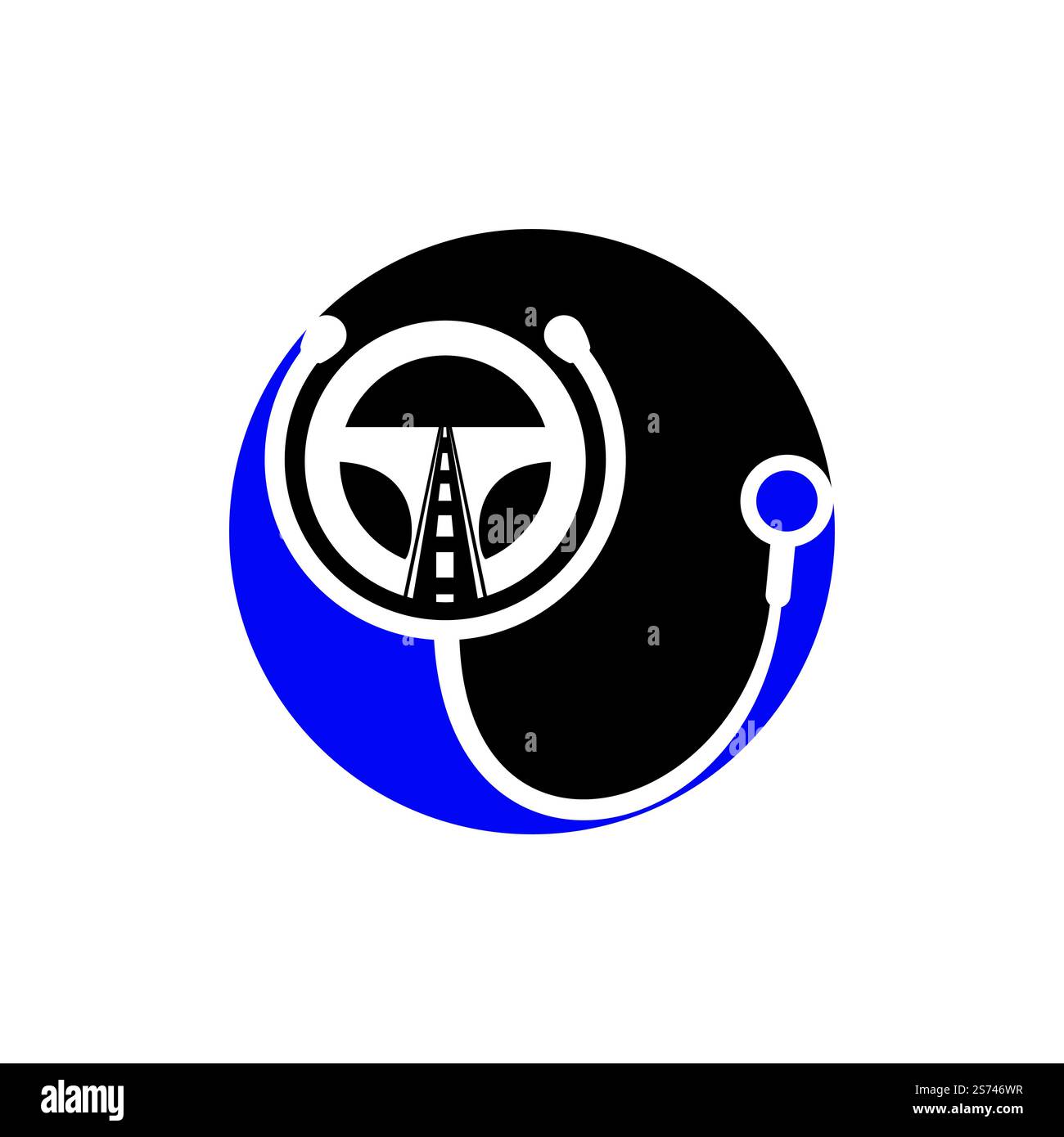 Driver medical vector logo design template. Steering with stethoscope ...