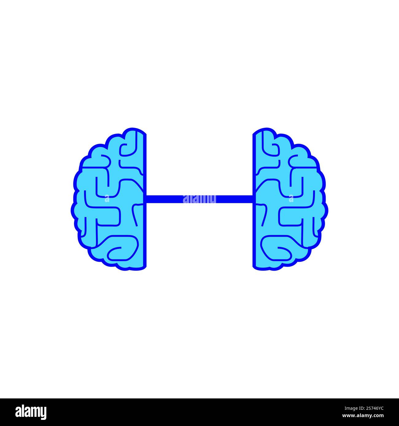 Brain exercise vector logo template. Brain barbell vector logo design ...