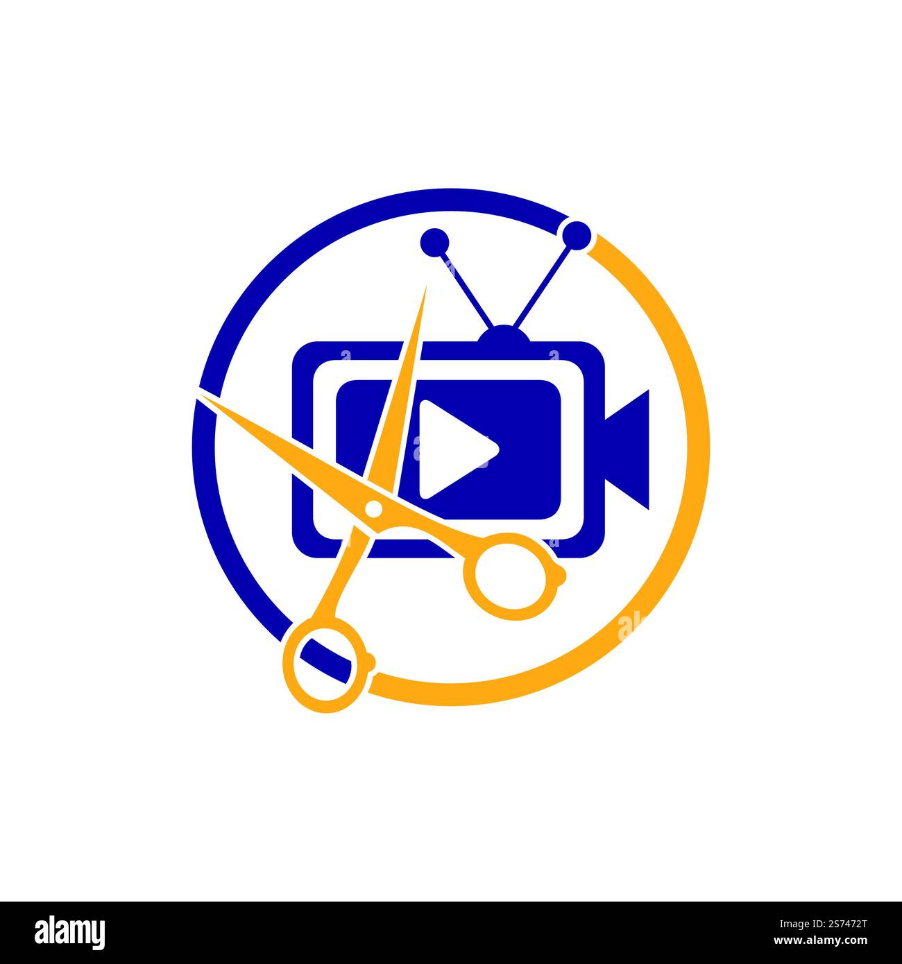 Movie film editor vector logo design. Video editing logo concept Stock ...