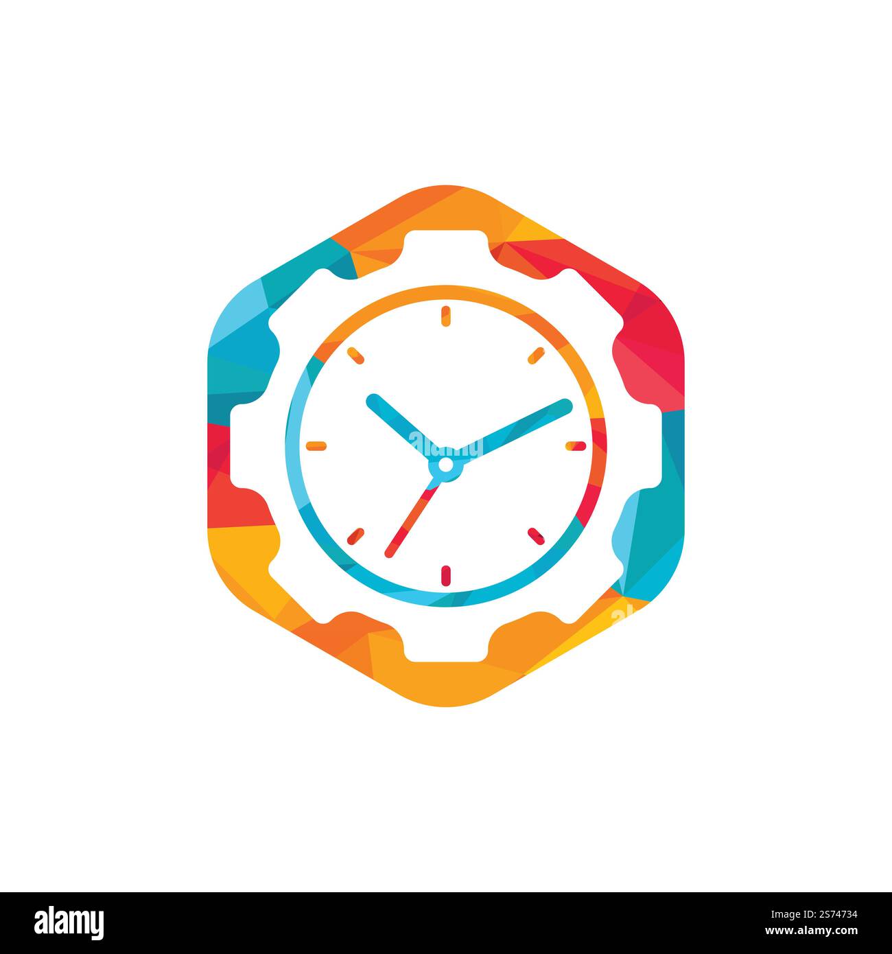 Service time vector logo design. Gear and analog clock icon vector ...