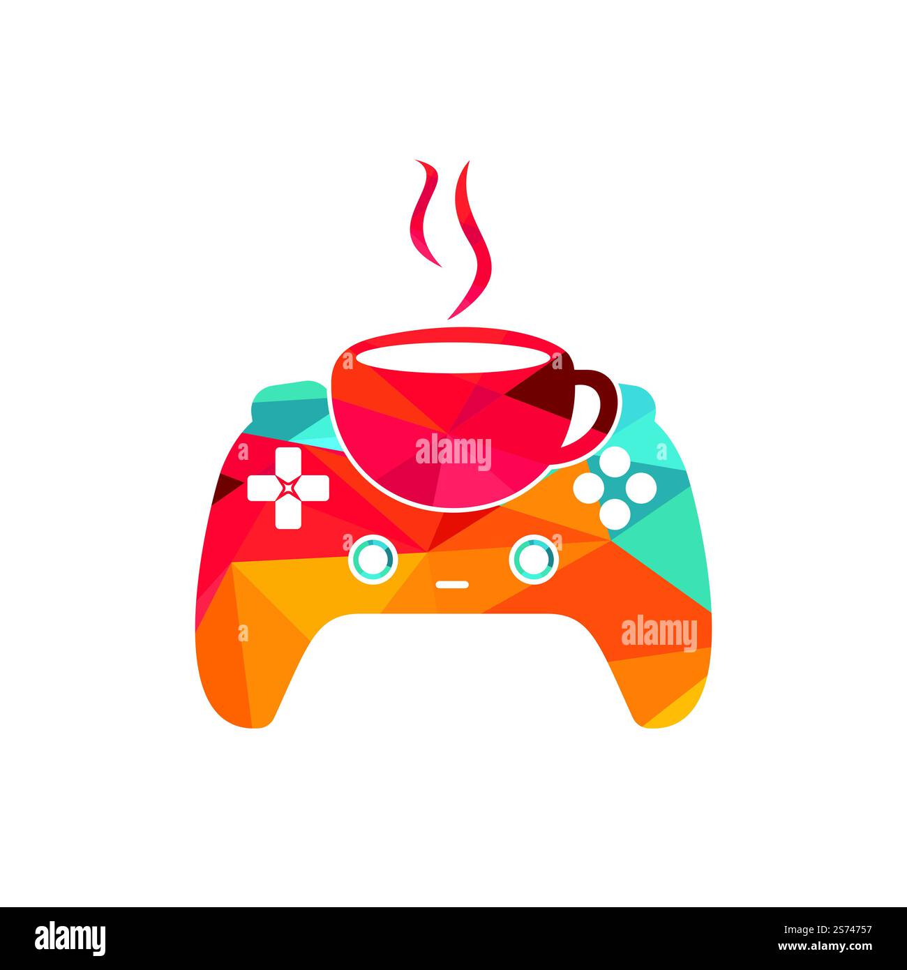 Gamer cafe vector logo design template Stock Vector Image & Art - Alamy